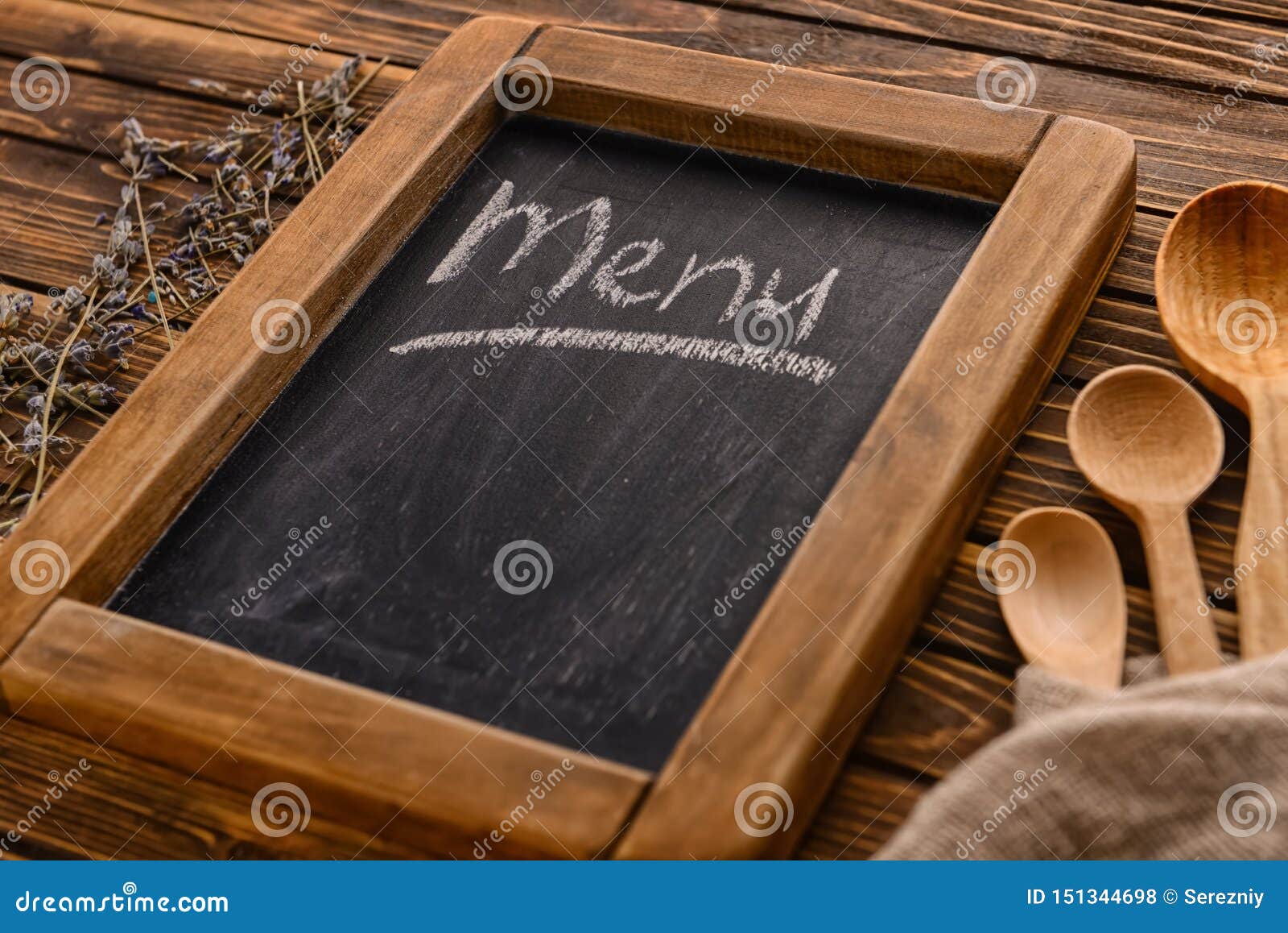 Text MENU Written with Chalk on Board, Closeup Stock Photo - Image of ...