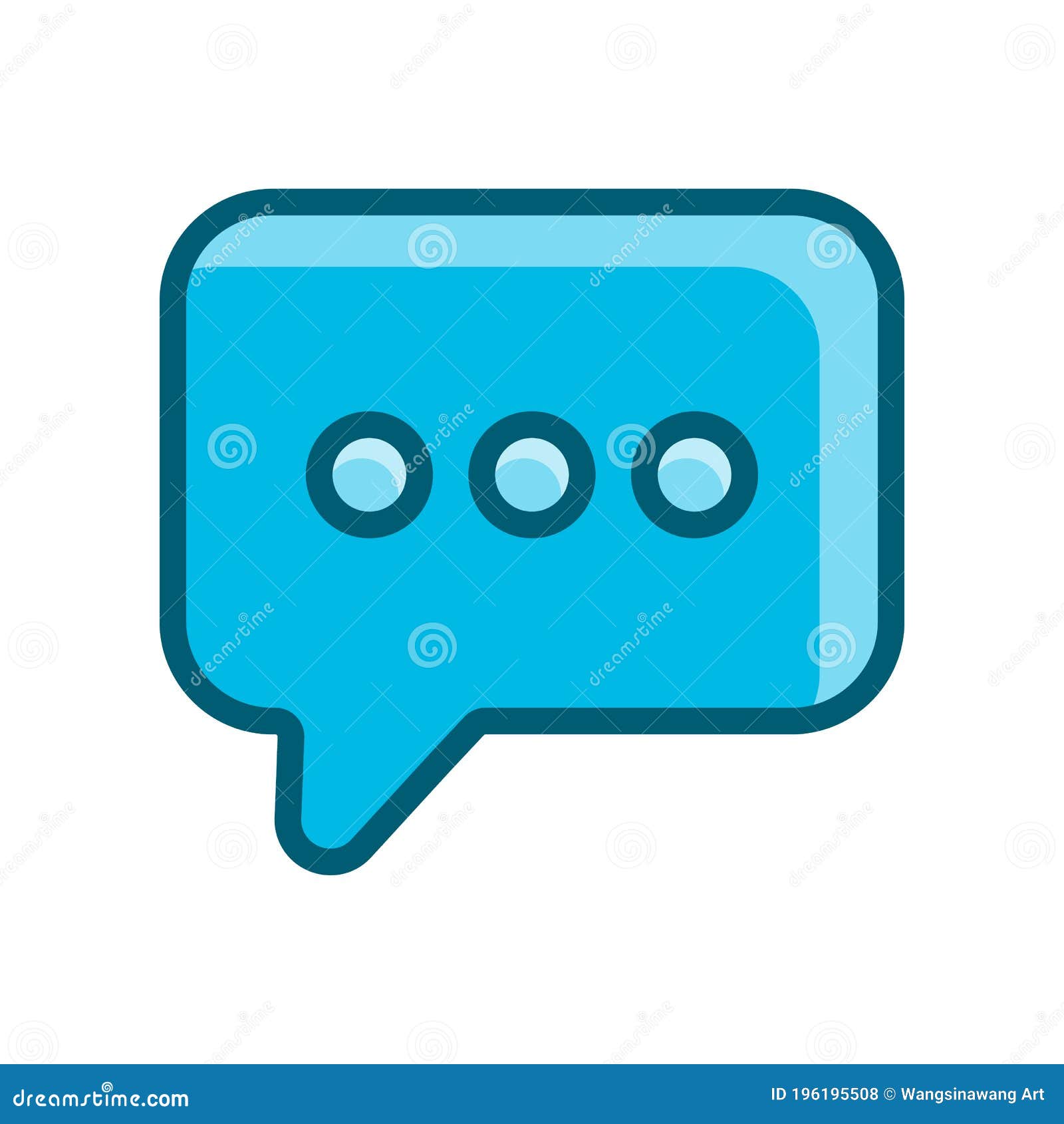Text Message, Bubble Speech Blue Icon Vector Illustration Isolated on ...