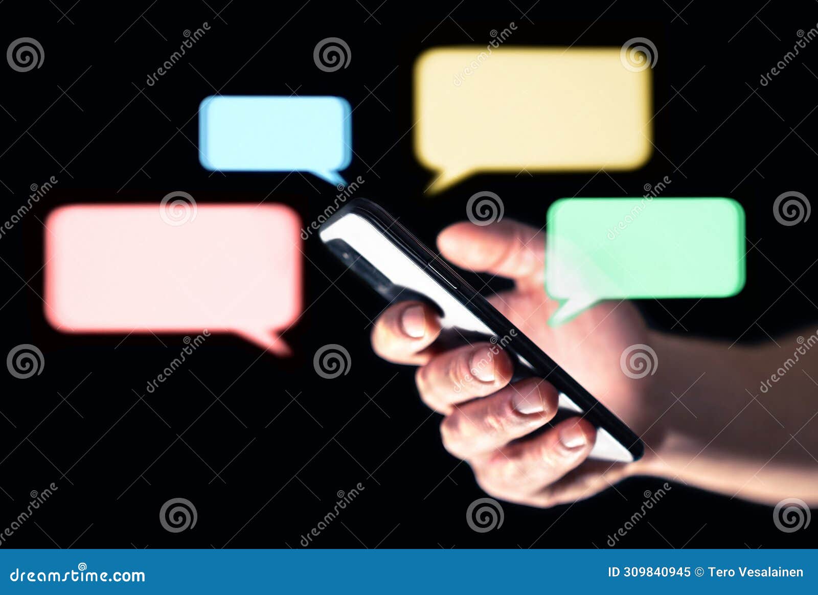 Text Message Chat with Phone. Instant Sms Mobile App Stock Image ...