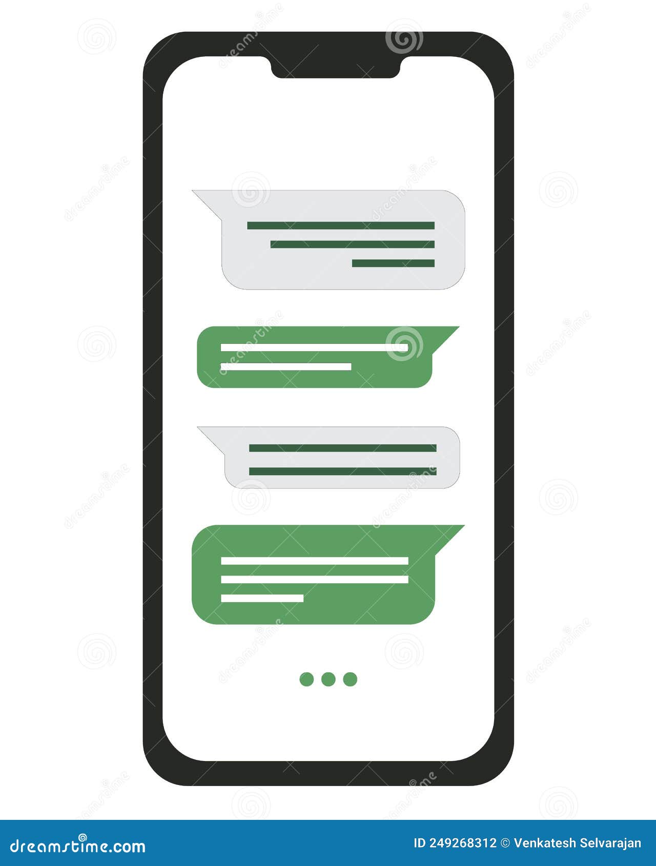 Text Message Chatting in the Mobile Phone Screen Stock Vector ...