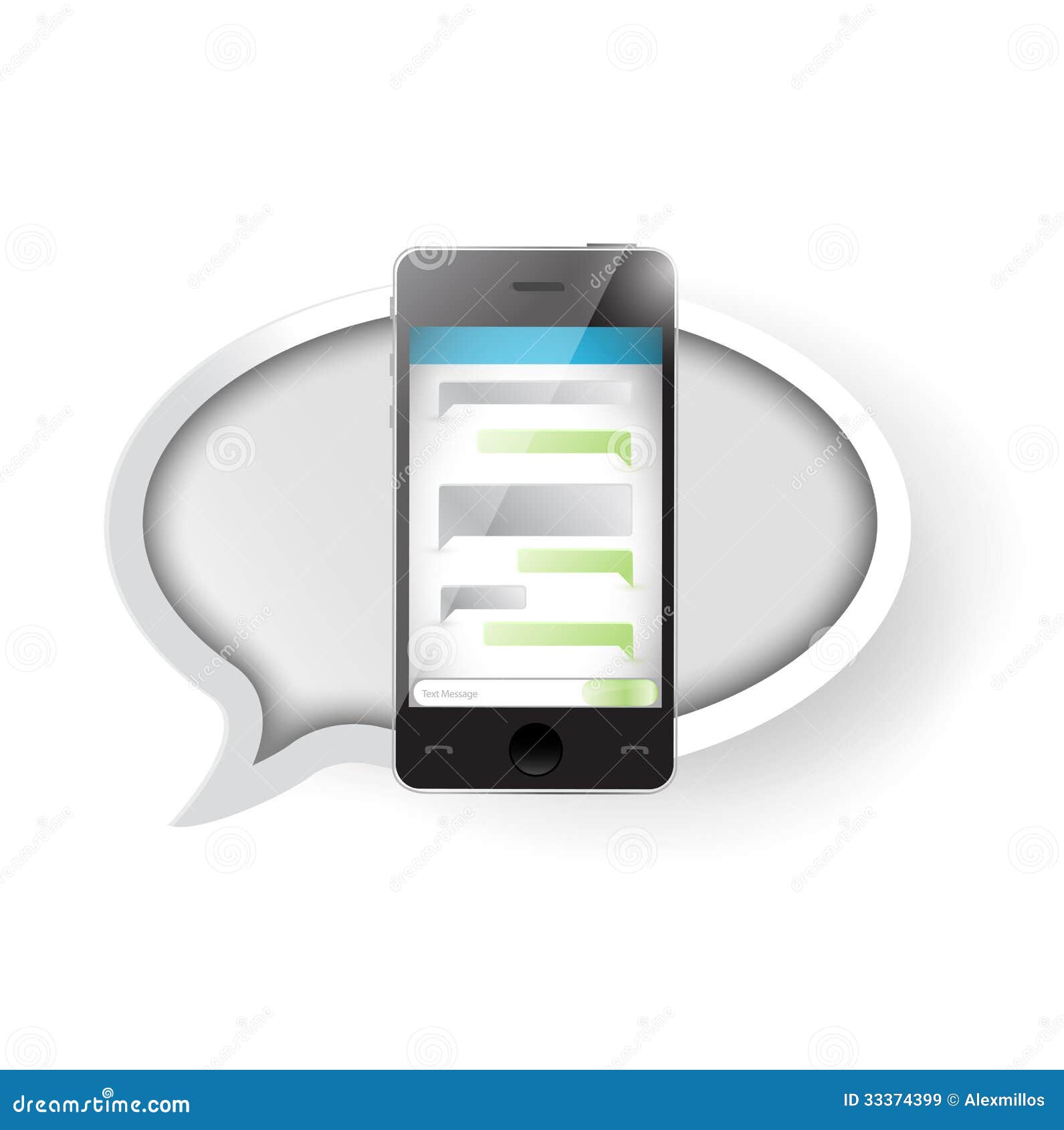 Text Message Communication on a Smartphone. Stock Illustration ...