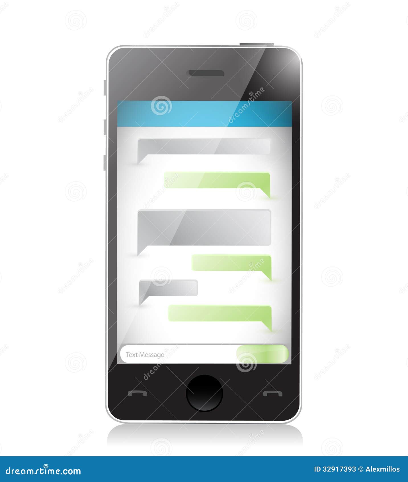 Text Message Communication Using a Smartphone. Stock Illustration ...