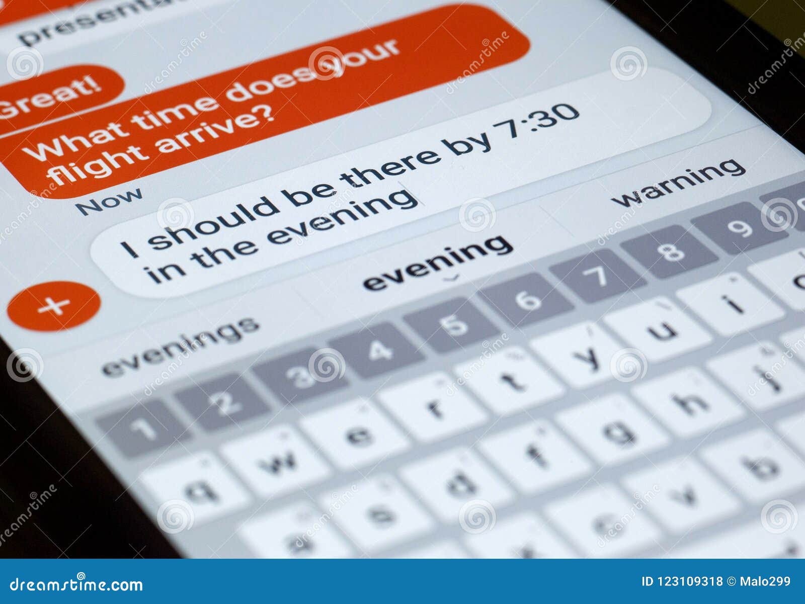 Smart Phone Showing Text Message and Keyboard Stock Photo - Image of ...