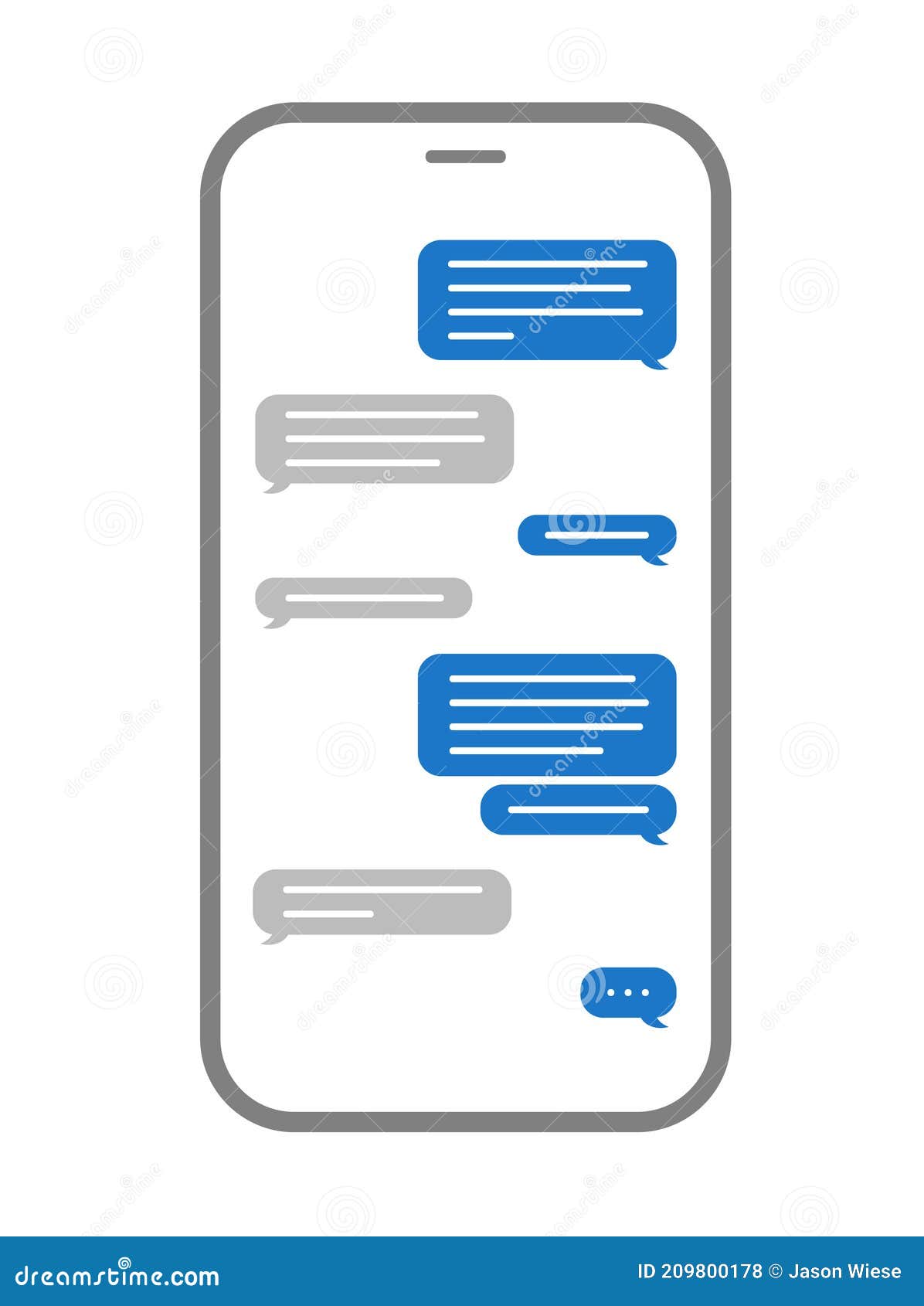 A Text Message Conversation in a Smart Phone Stock Vector ...