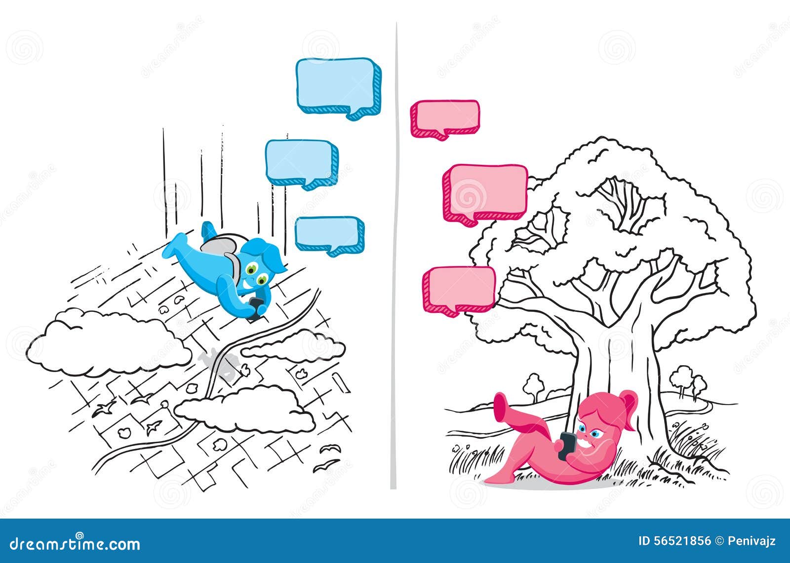 Parachute Message Labels Cartoon Vector | CartoonDealer.com #19476871