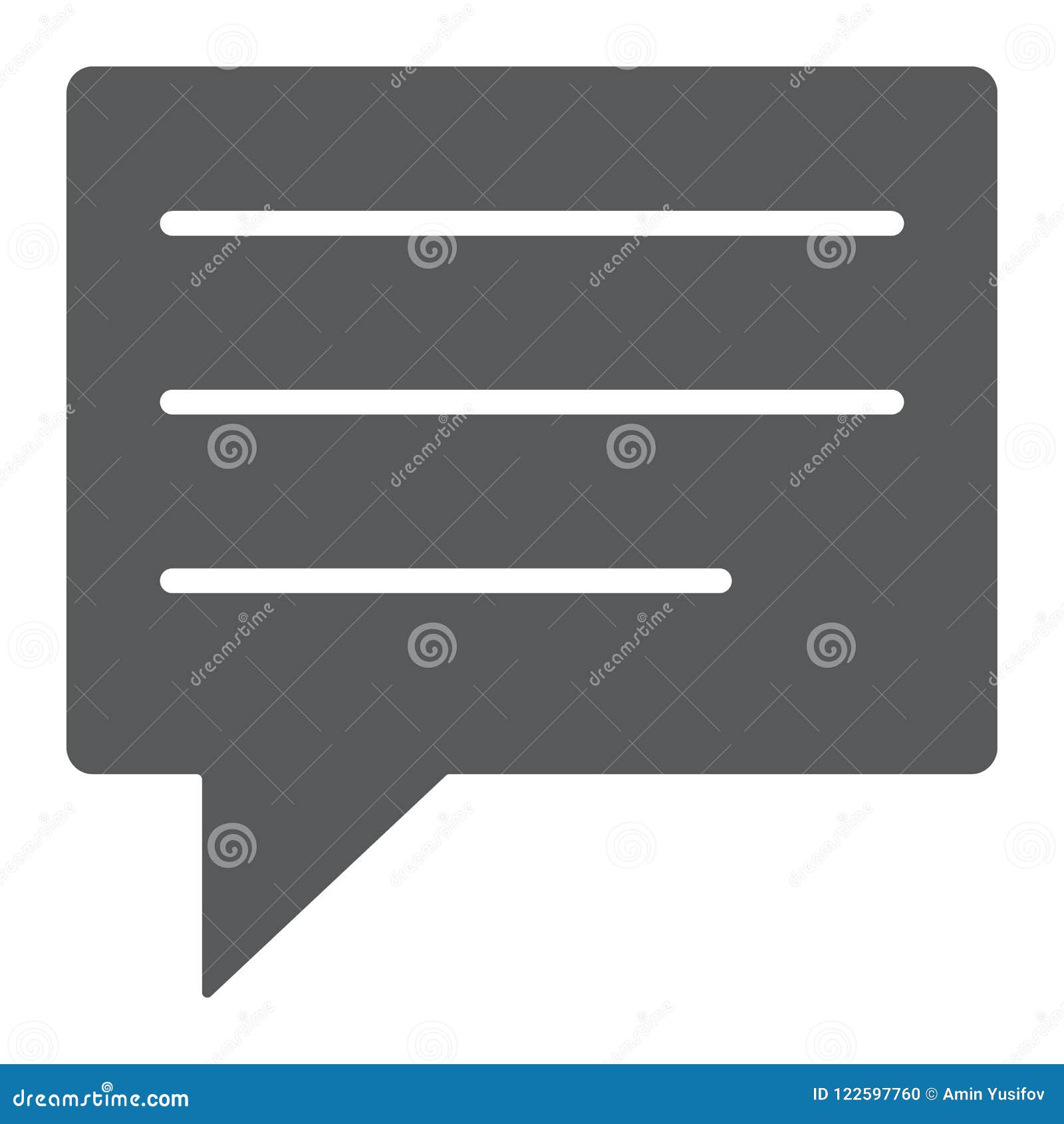 Text Message Glyph Icon, Dialog and Chat Stock Vector - Illustration of ...