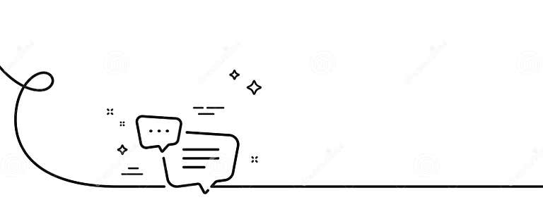 Text Message Line Icon. Chat Comment Sign. Speech Bubble. Continuous Line with Curl. Vector ...