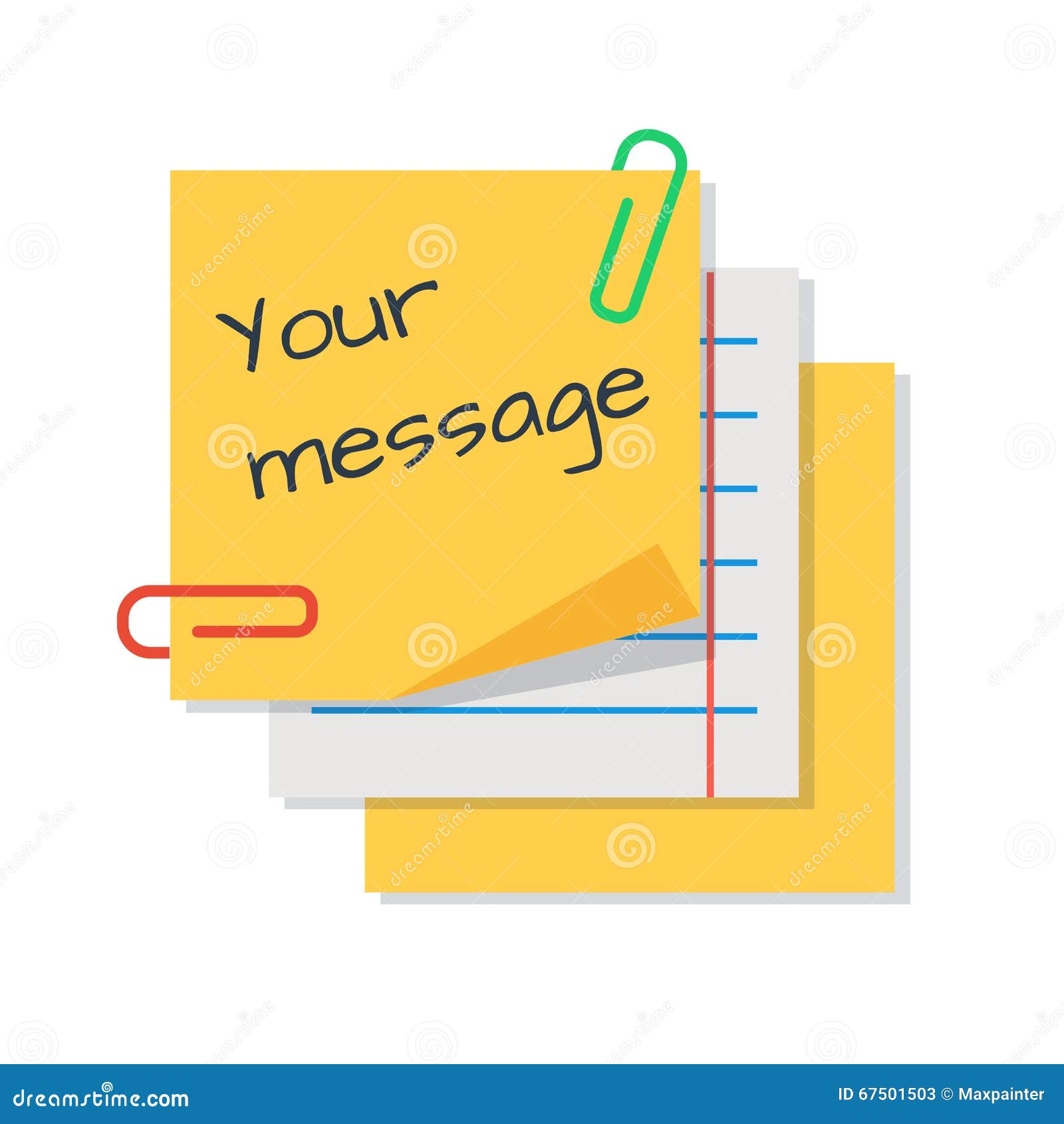 Text Message on Paper Stickers Stock Vector - Illustration of design ...