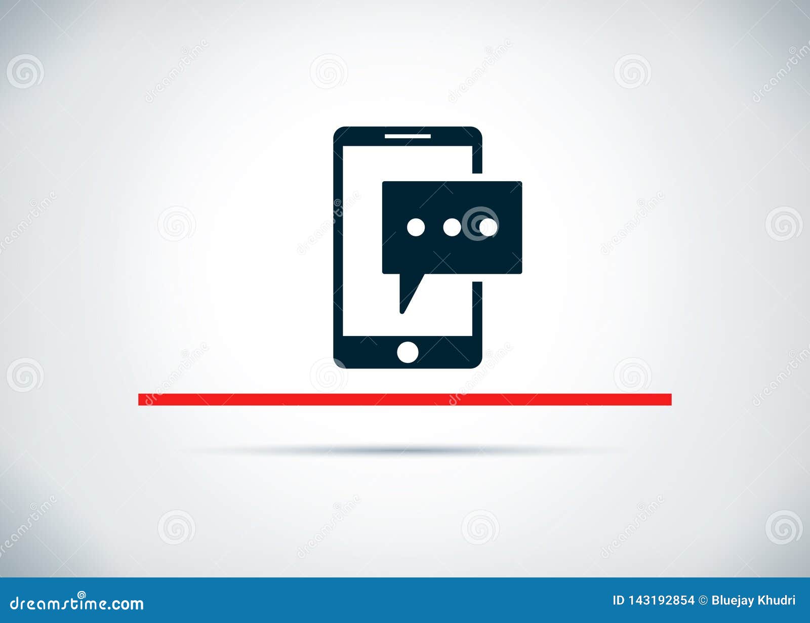 Text Message Phone Icon Abstract Flat Background Design Illustration ...