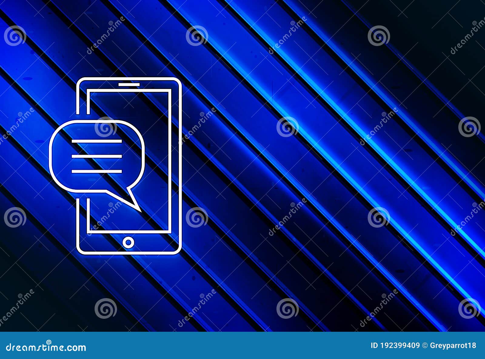 Text Message Phone Icon Artistic Line Abstract Blue Background ...