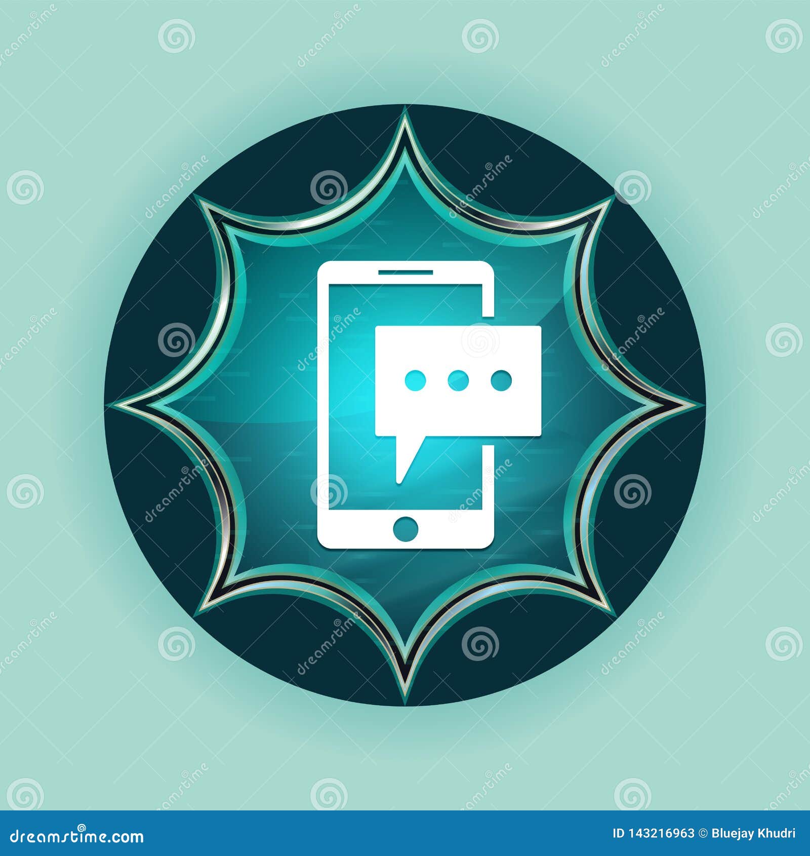 Text Message Phone Icon Magical Glassy Sunburst Blue Button Sky Blue ...