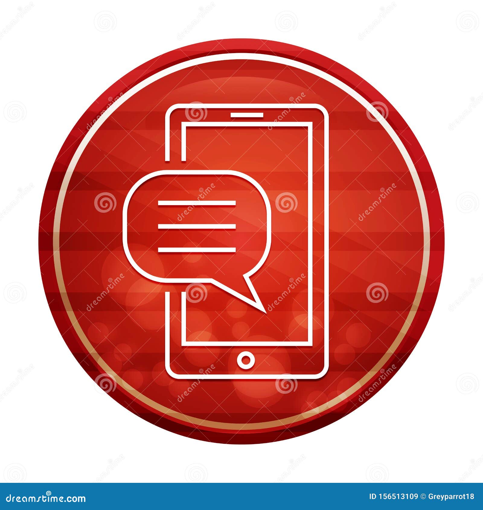 Text Message Phone Icon Realistic Diagonal Motion Red Round Button ...