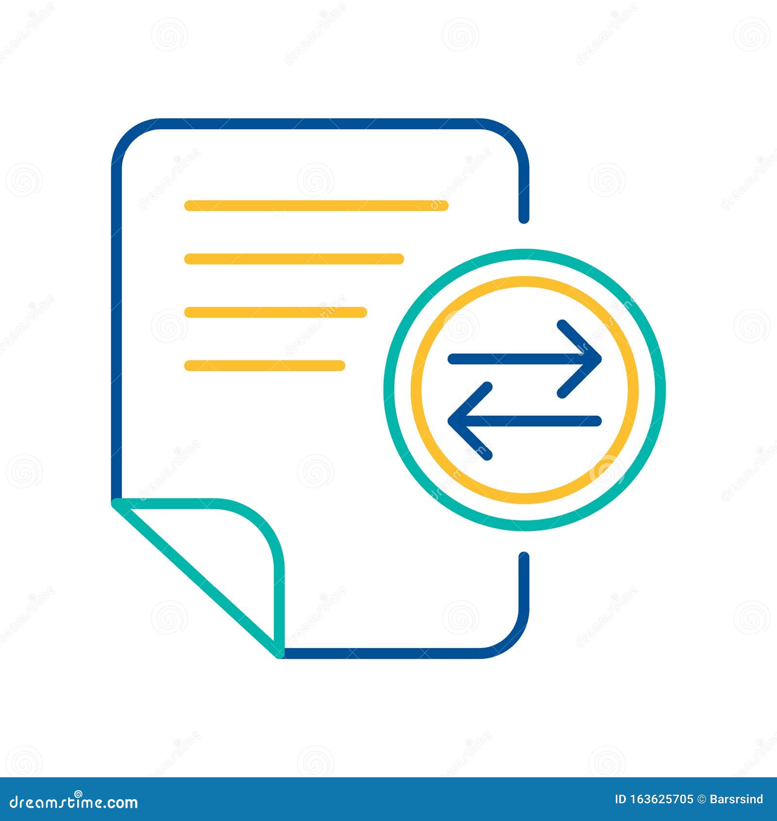Text Message Sending Blue and Yellow Linear Icon Stock Vector ...