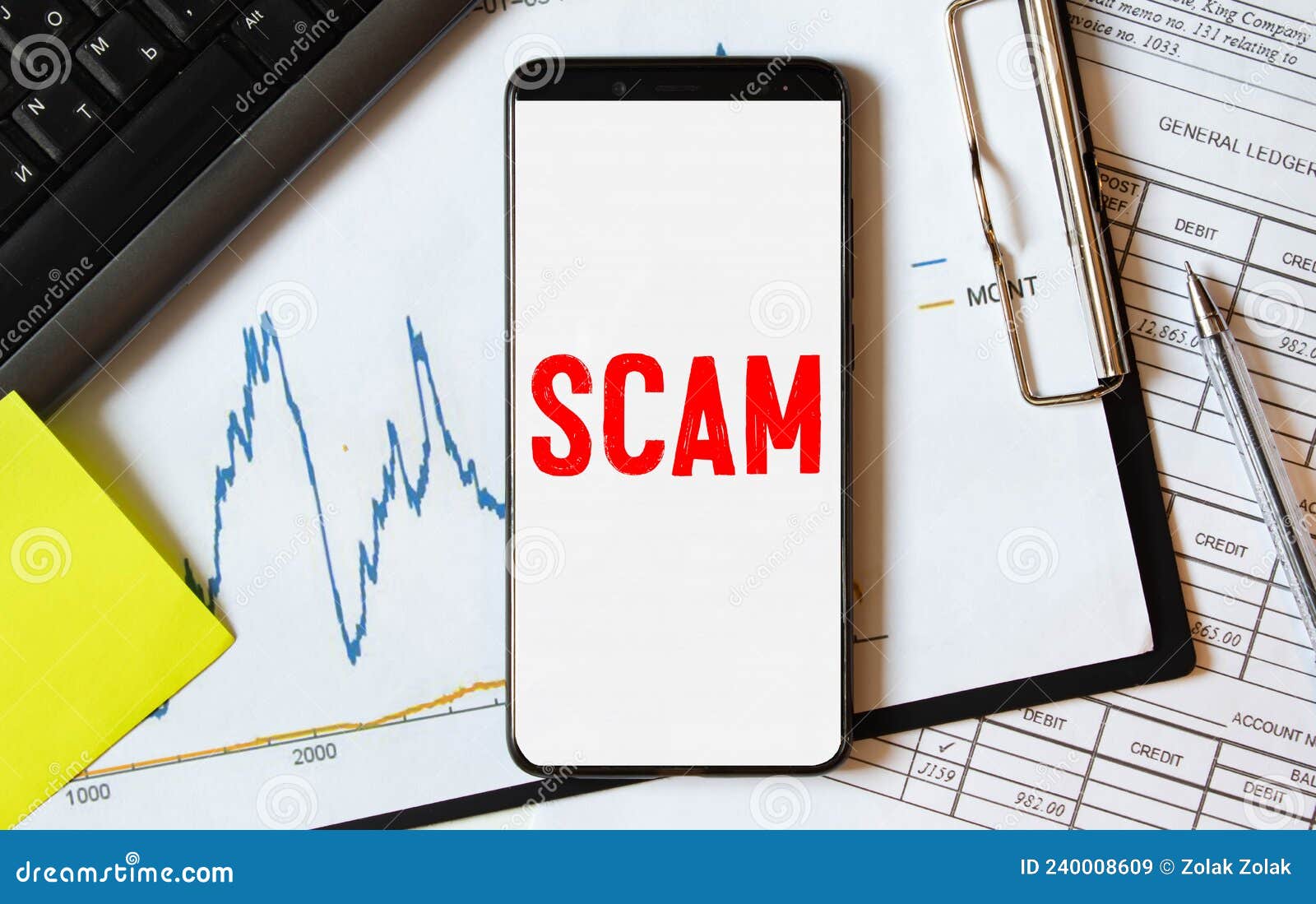 Text Message SMS Scam or Phishing Concept. Man Hands Using Smart Phone ...