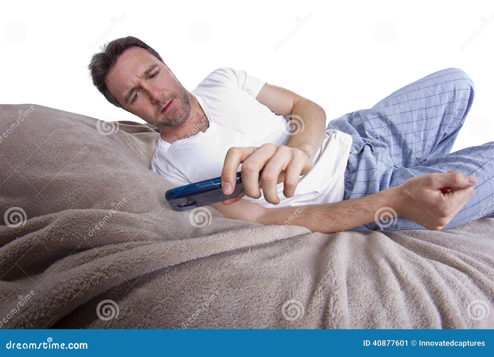 Text Messages in Bed stock image. Image of annoying, message - 40877601