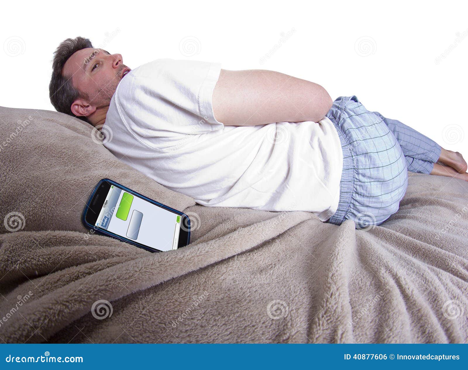 Text Messages in Bed stock photo. Image of home, communication - 40877606