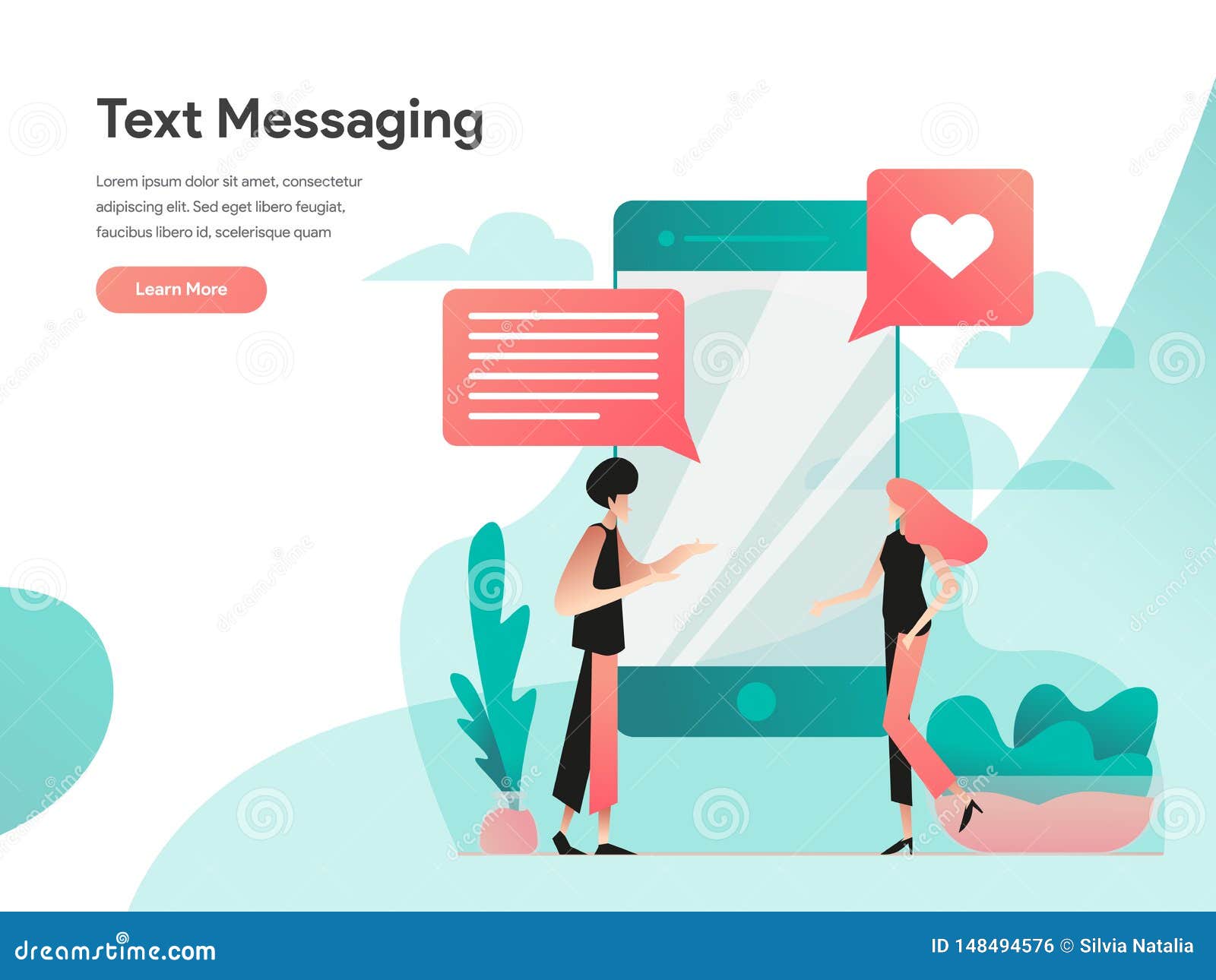Text Messaging Illustration Concept. Modern Flat Design Concept of Web ...