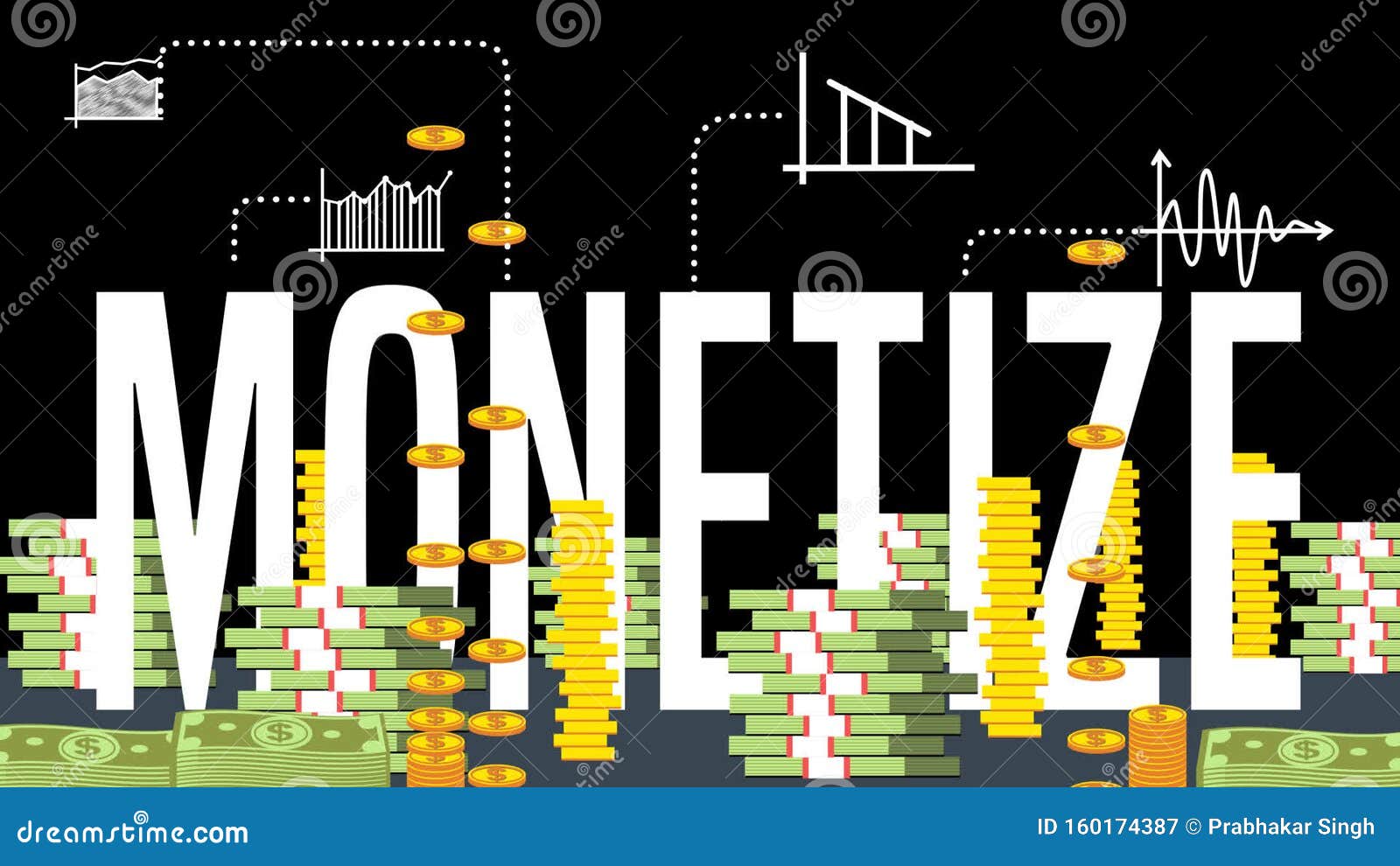 The text monetize stock video. Video of world, benches - 160174387