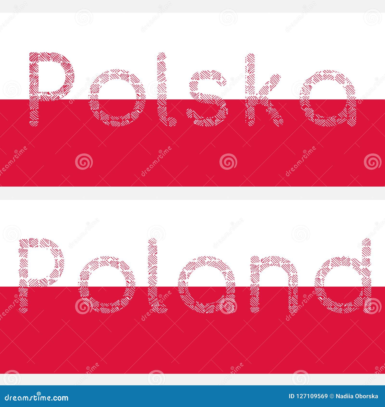 Text in National Colors of Poland. Vector Illustration. Stock ...