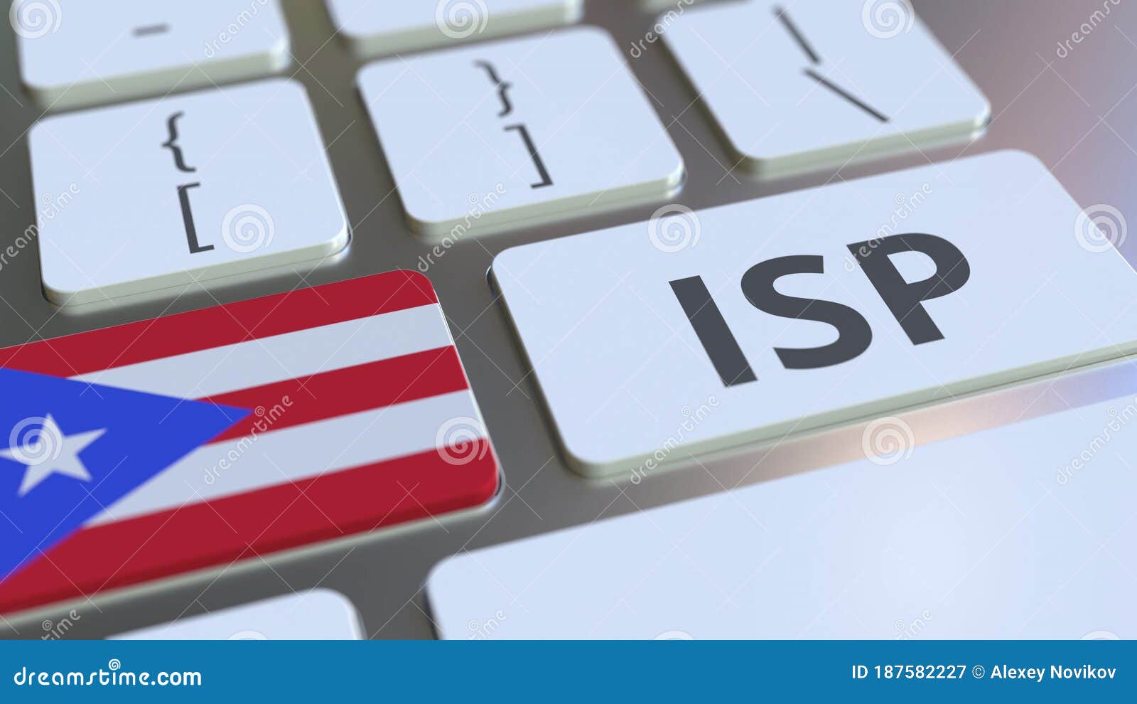 ISP or Internet Service Provider Text and Flag of Puerto Rico on the ...