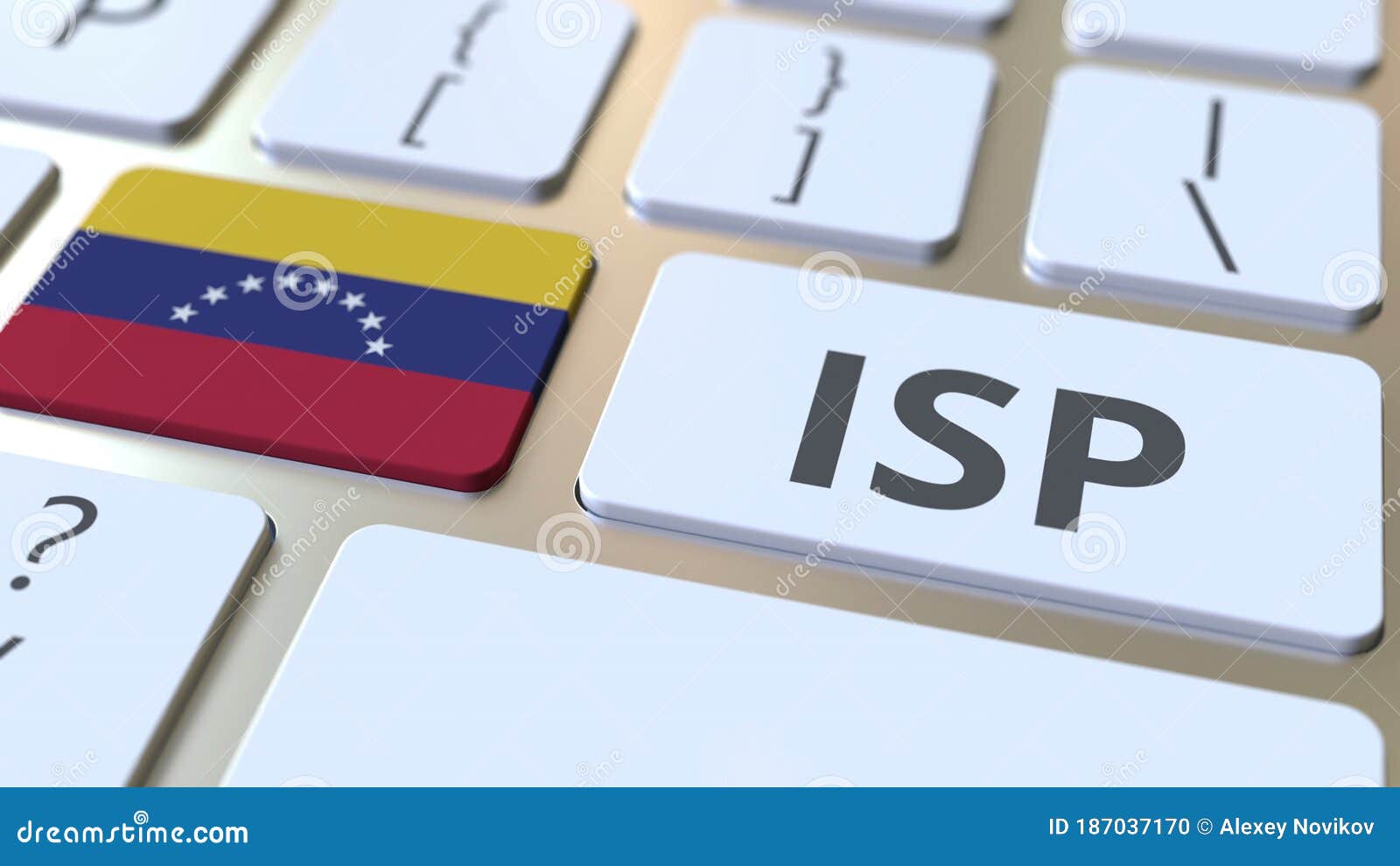 ISP or Internet Service Provider Text and Flag of Venezuela on the ...
