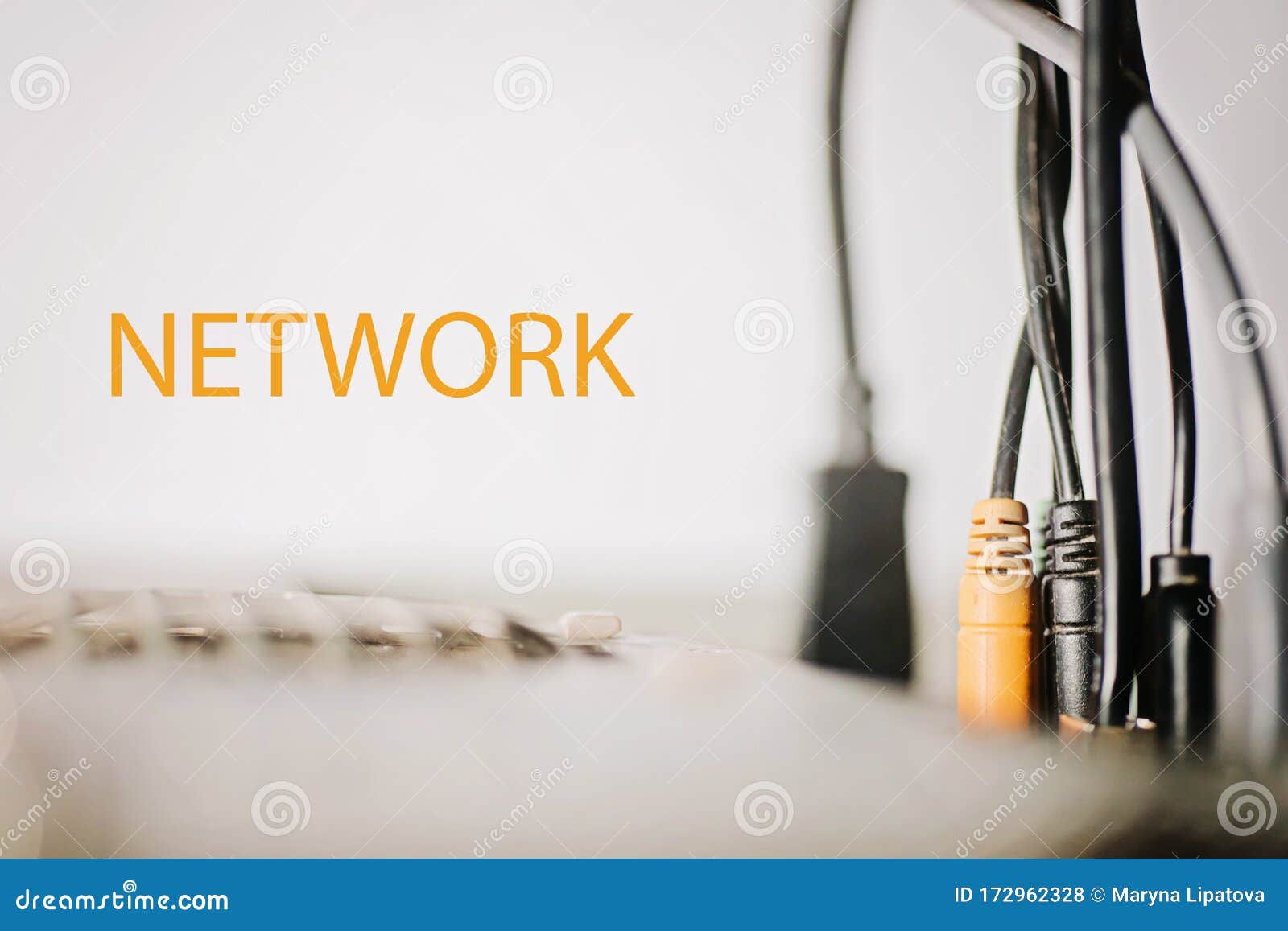 Text Network . Cables on Back of System Unit Desktop Computer ...