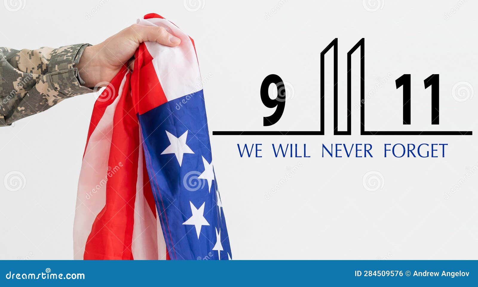 Text Never Forget 9. 11 with United States Flag Stock Photo - Image of ...