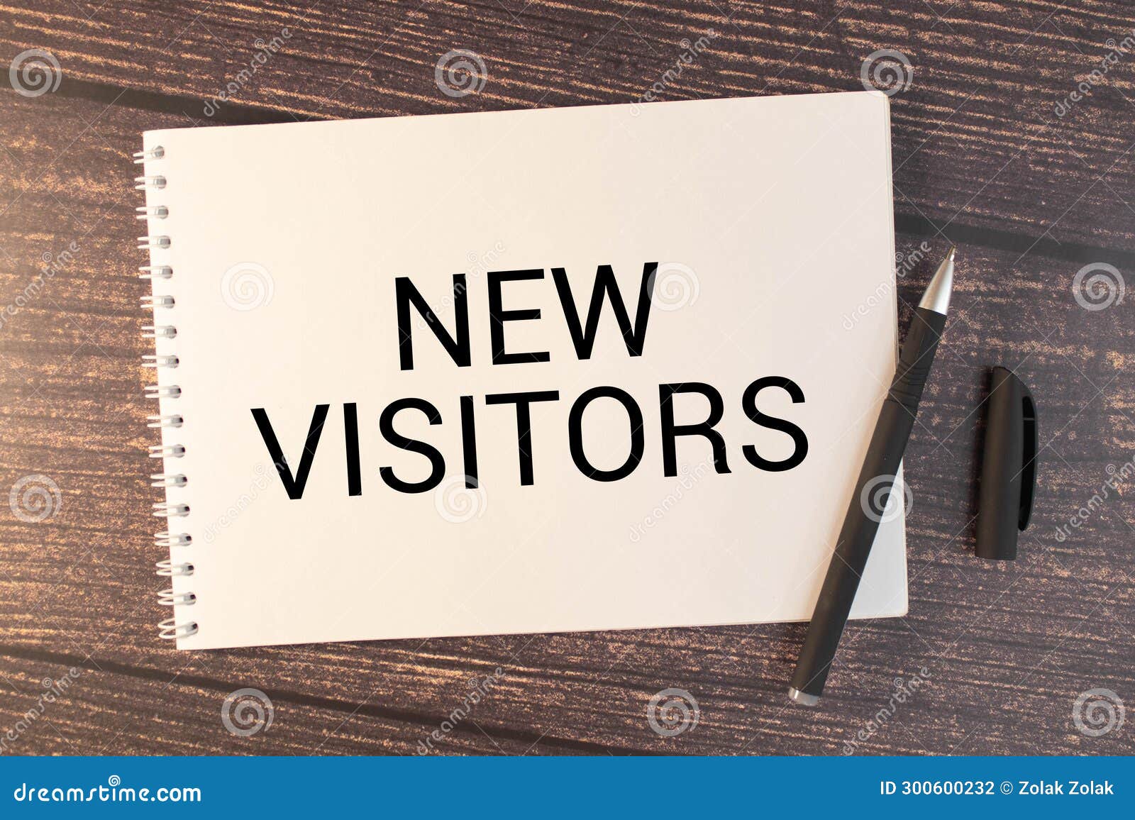 Text New Visitors on White Paper Stock Photo - Image of plan, tracking ...