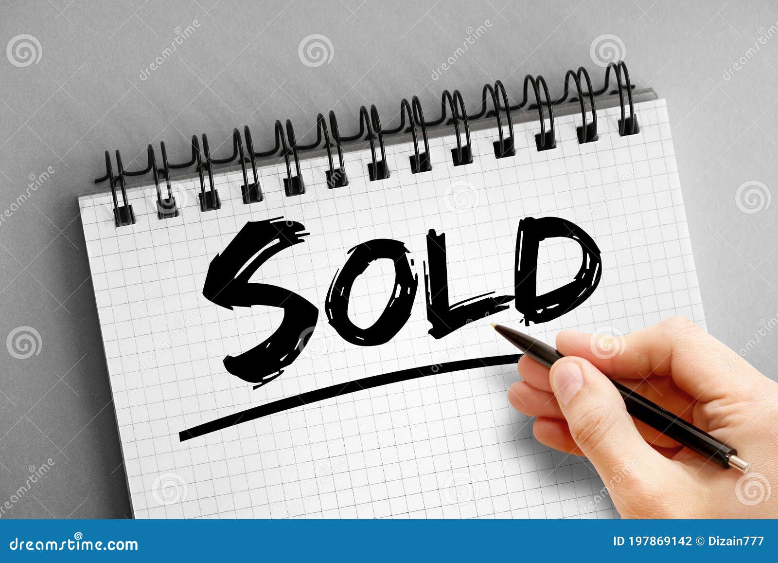 Text Note - Sold, Business Concept on Notepad Stock Photo - Image of ...