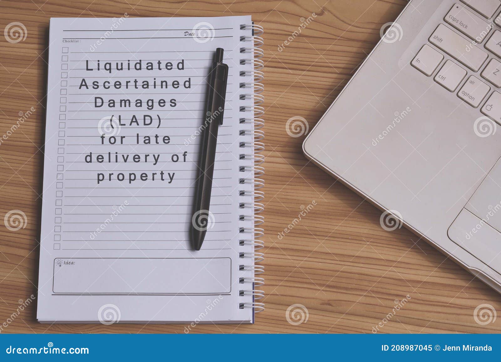 Text Label on Notepad with Laptop on Wooden Table Table Stock Image ...