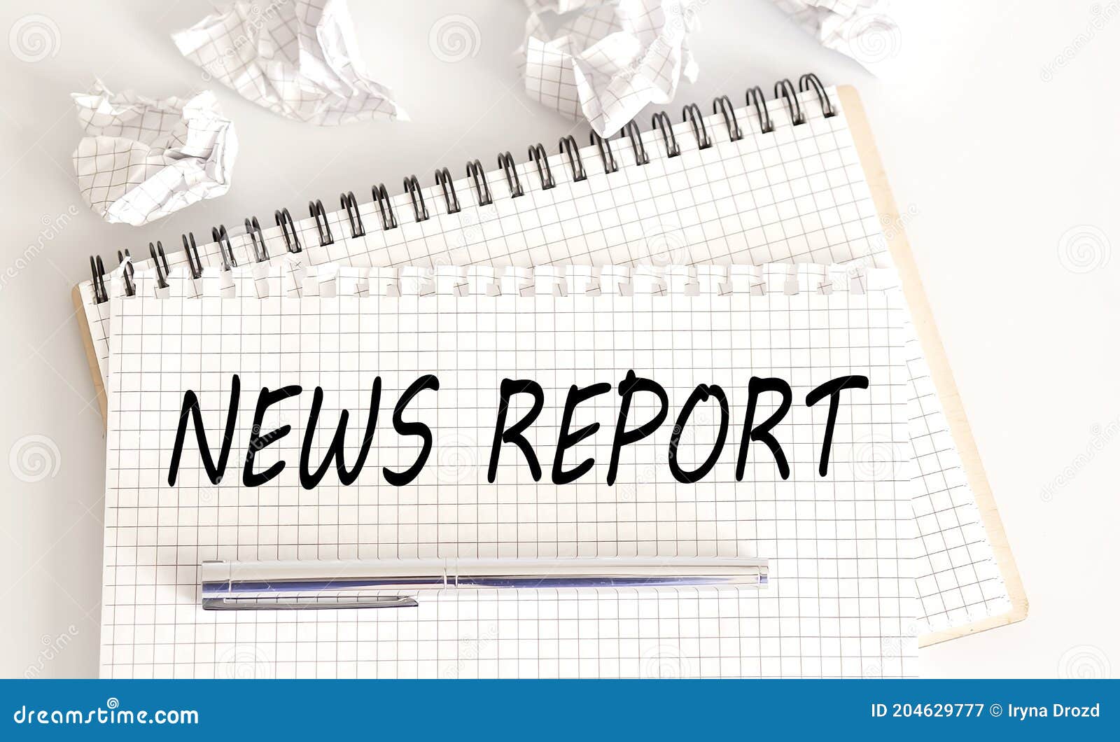 Text on Notepad NEW REPORT on White Background. Business Concept Stock ...