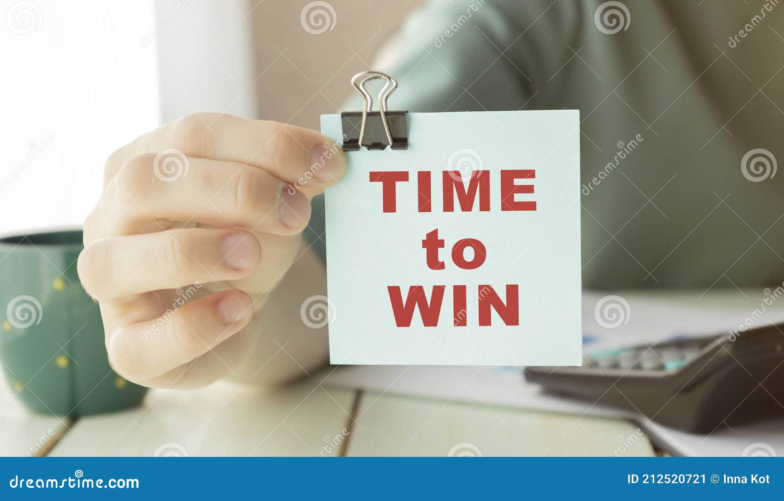 Text on Notepad Time To Win. Business Stock Image - Image of success ...
