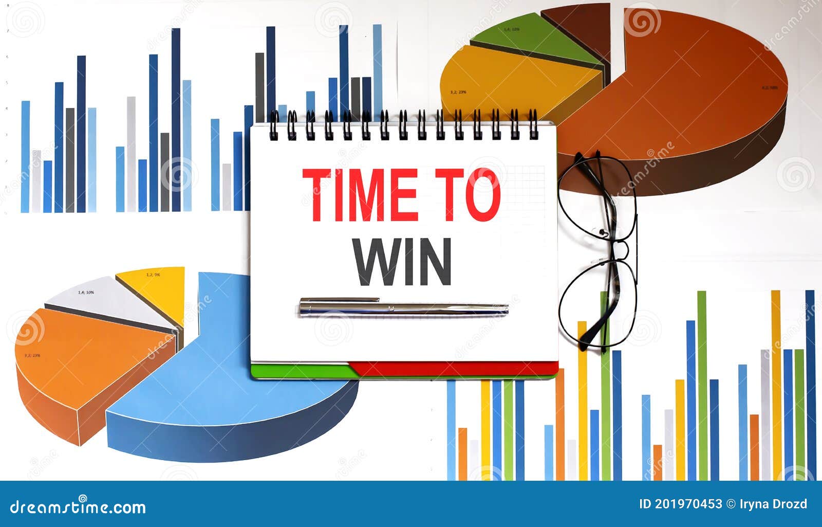 Text on Notepad Time To Win on Chart . Business Concept Stock Image ...