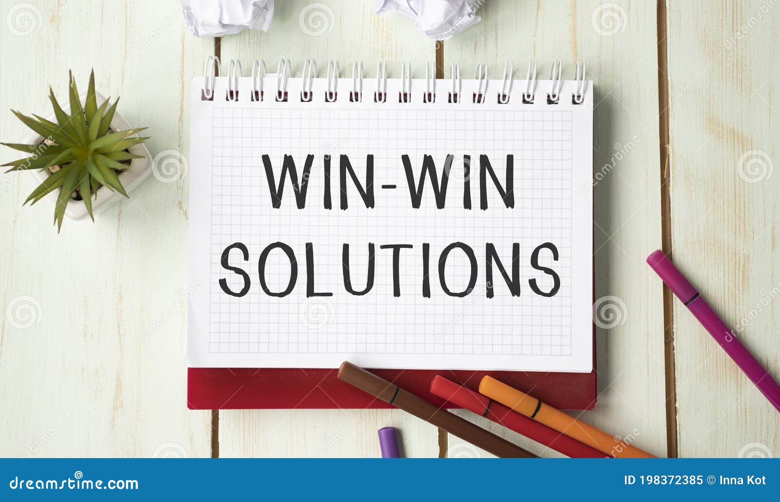 Text on Notepad Win-Win Solutions. Stock Image - Image of progress ...