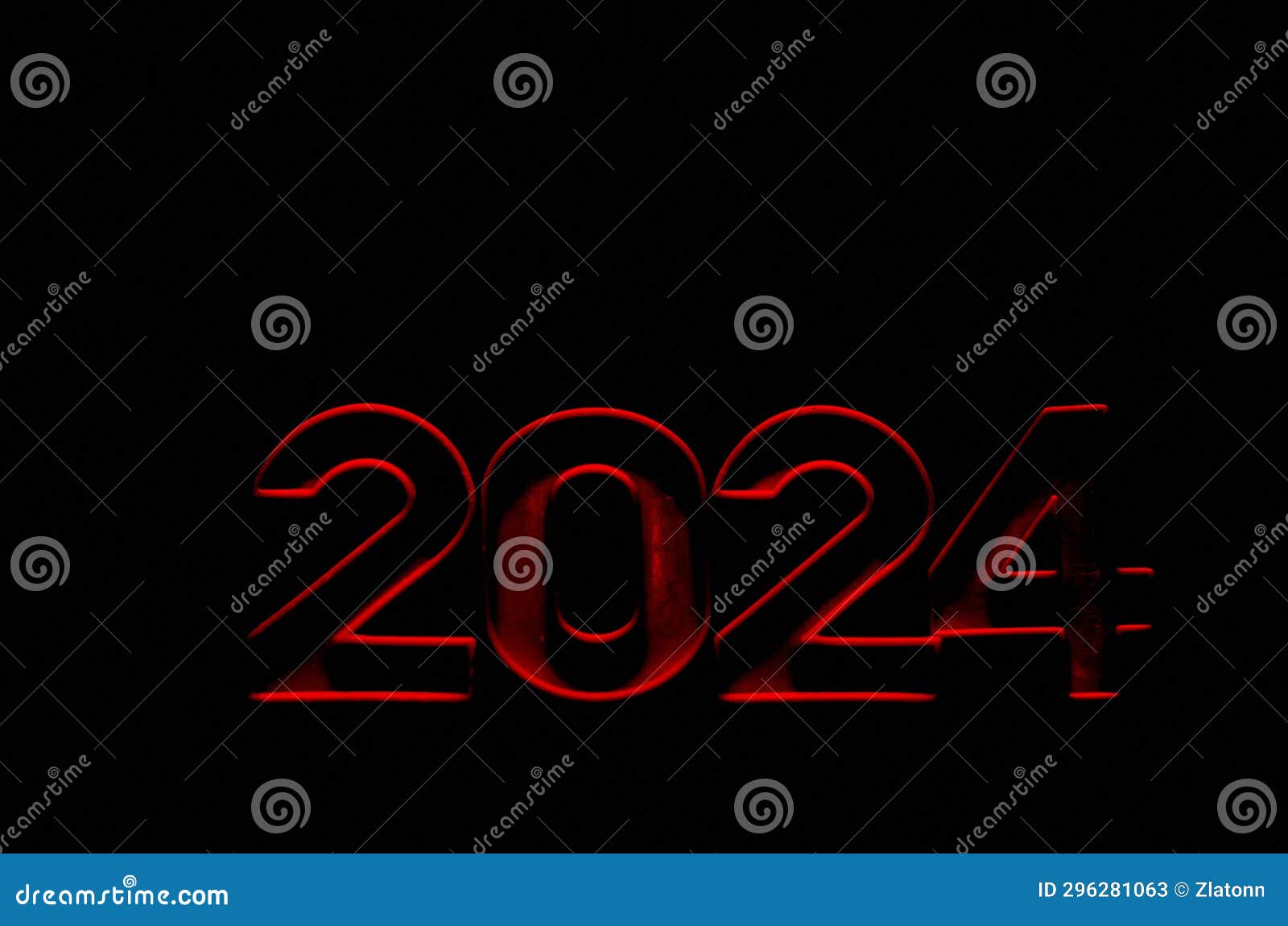 The text of number 2024. stock image. Image of shot - 296281063