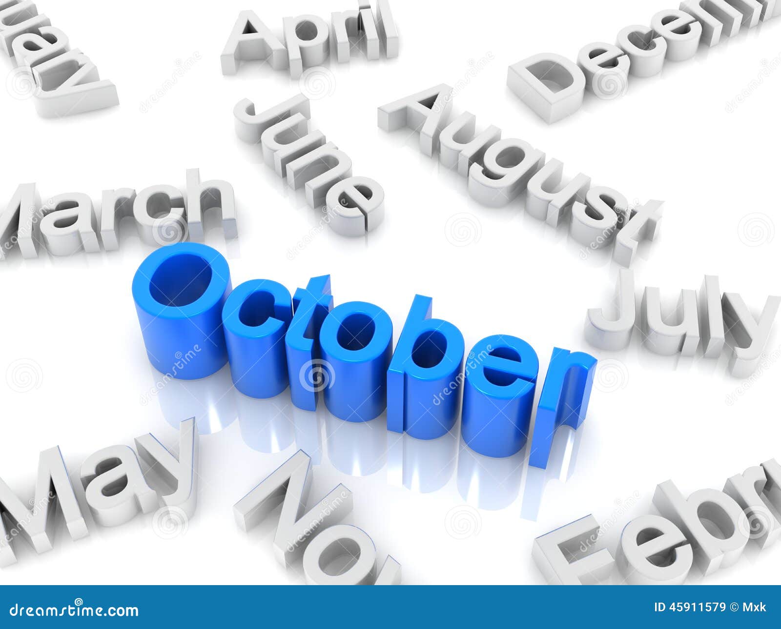 Text October stock illustration. Illustration of dimensional - 45911579
