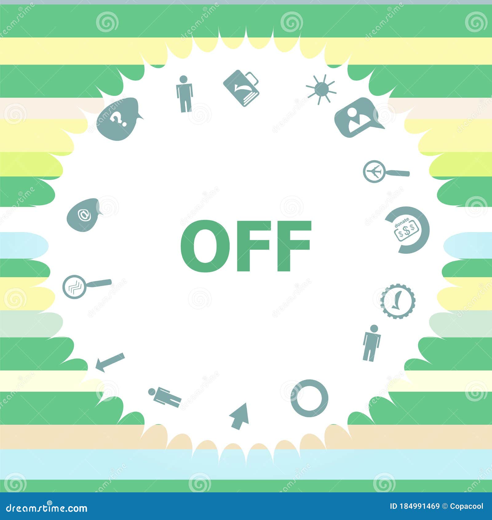 Text Off. Business Concept . Infographics Icon Set Stock Illustration ...