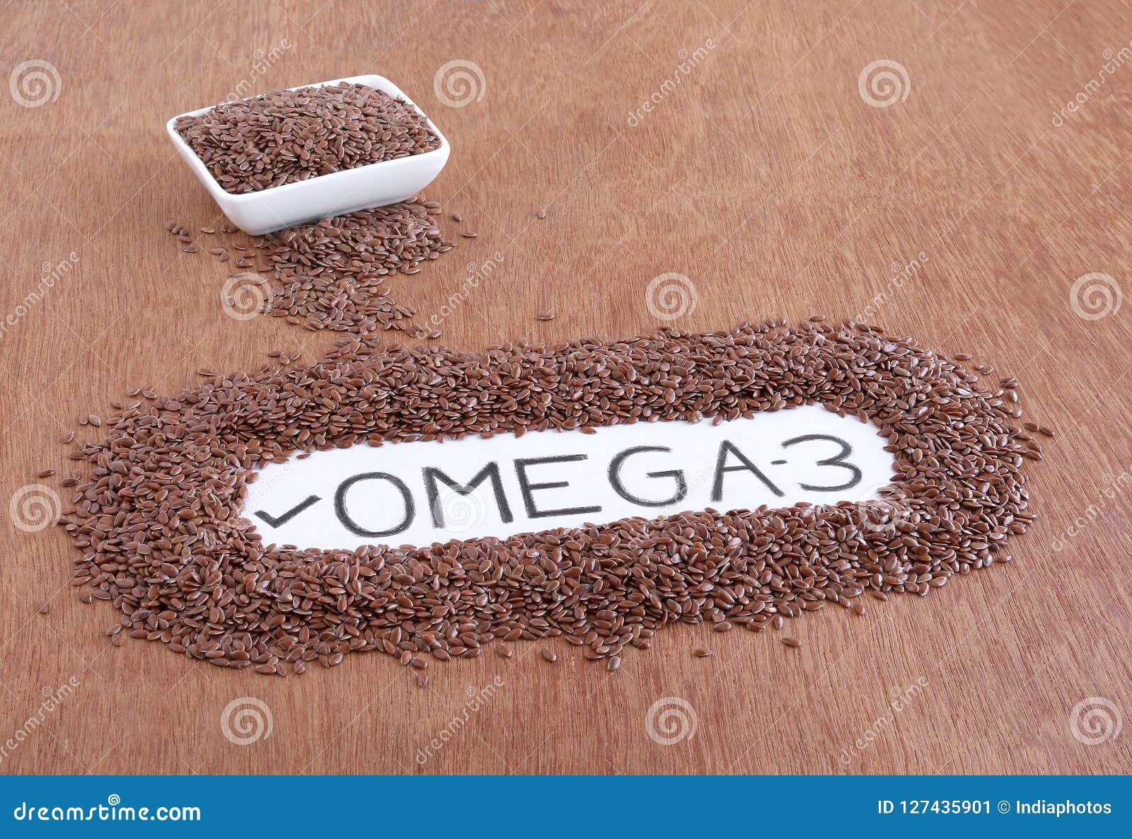 Text `Omega-3` Handwritten on a Paper Surrounded by Flax Seed Stock ...