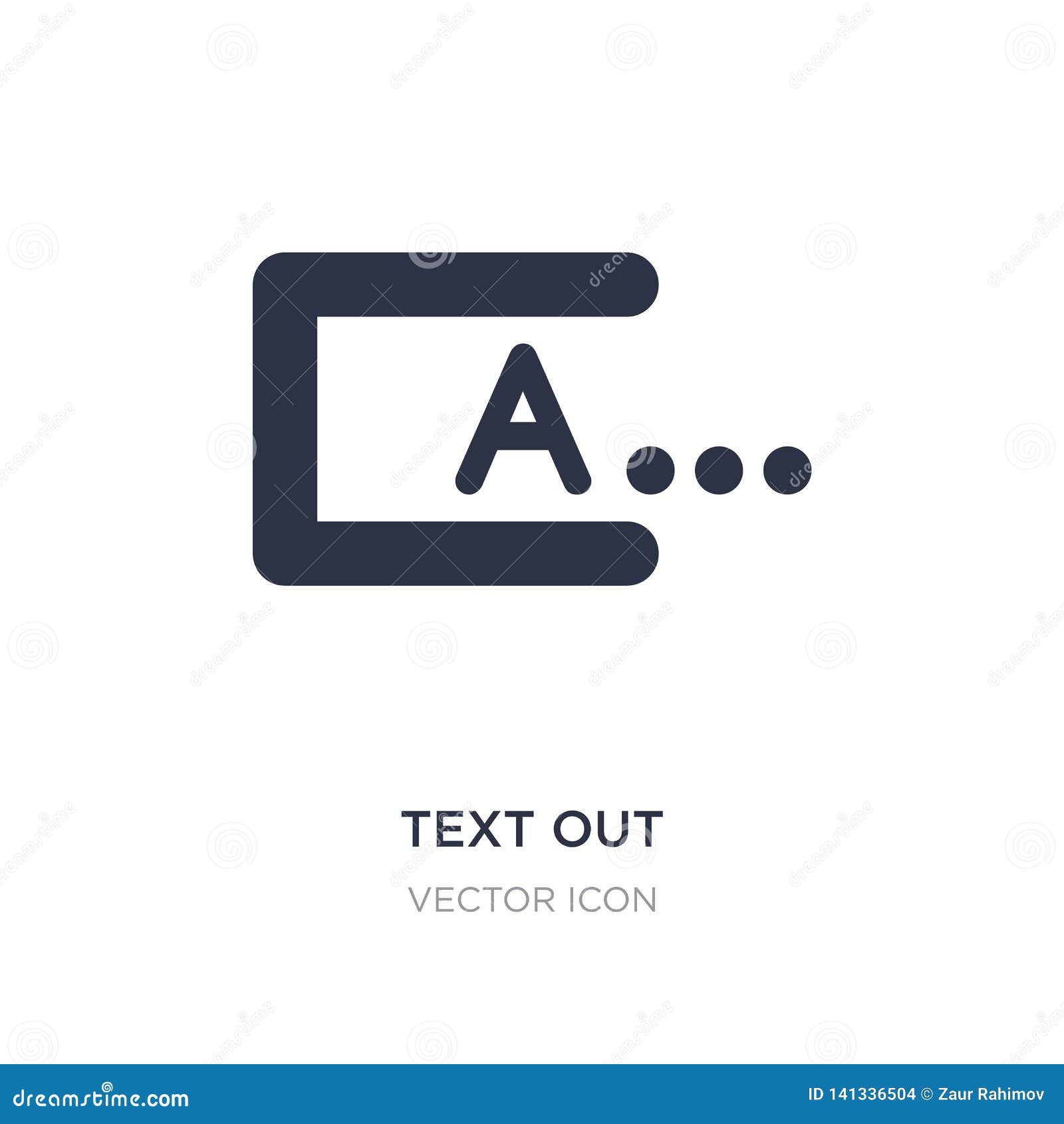 Text Out Icon on White Background. Simple Element Illustration from UI ...