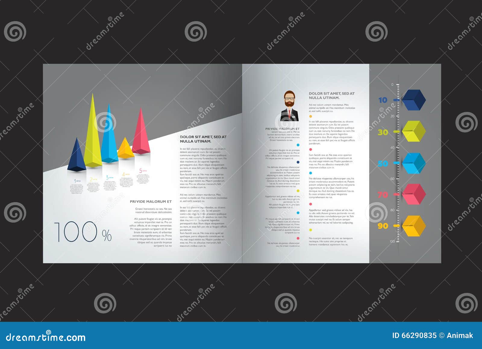 Text Page, Brochure, Flyer Template. Simply Design. Stock Vector ...