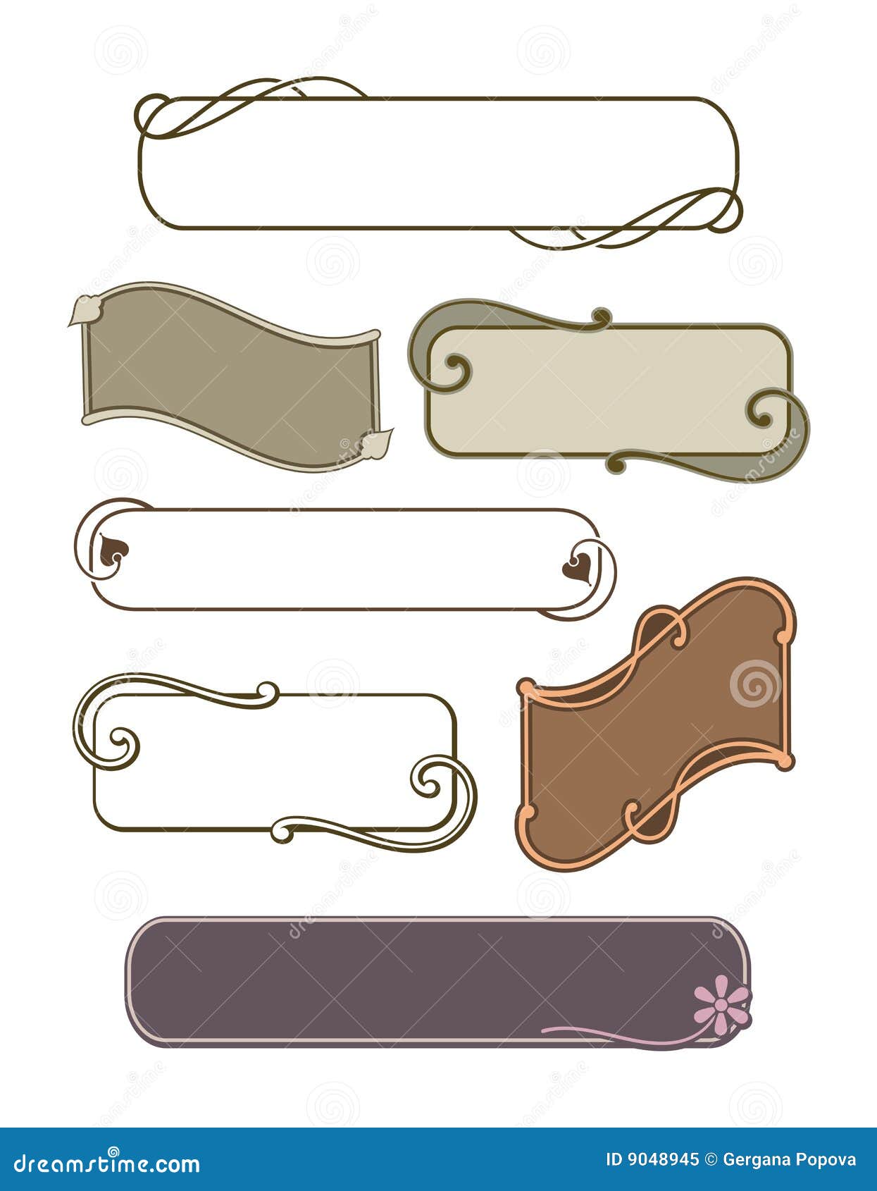 Text panels stock vector. Illustration of petal, elegant - 9048945