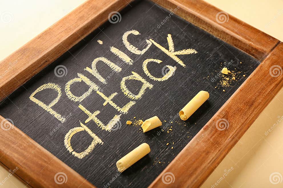 Text PANIC ATTACK Written on Chalkboard, Closeup Stock Image - Image of ...