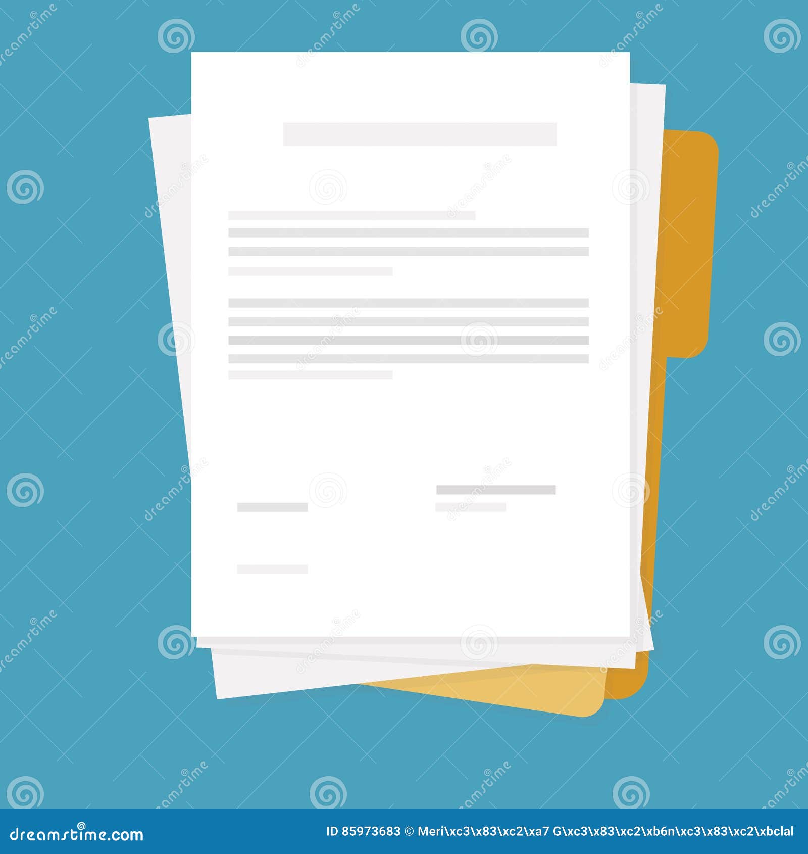 Text paper and folder stock vector. Illustration of paper - 85973683