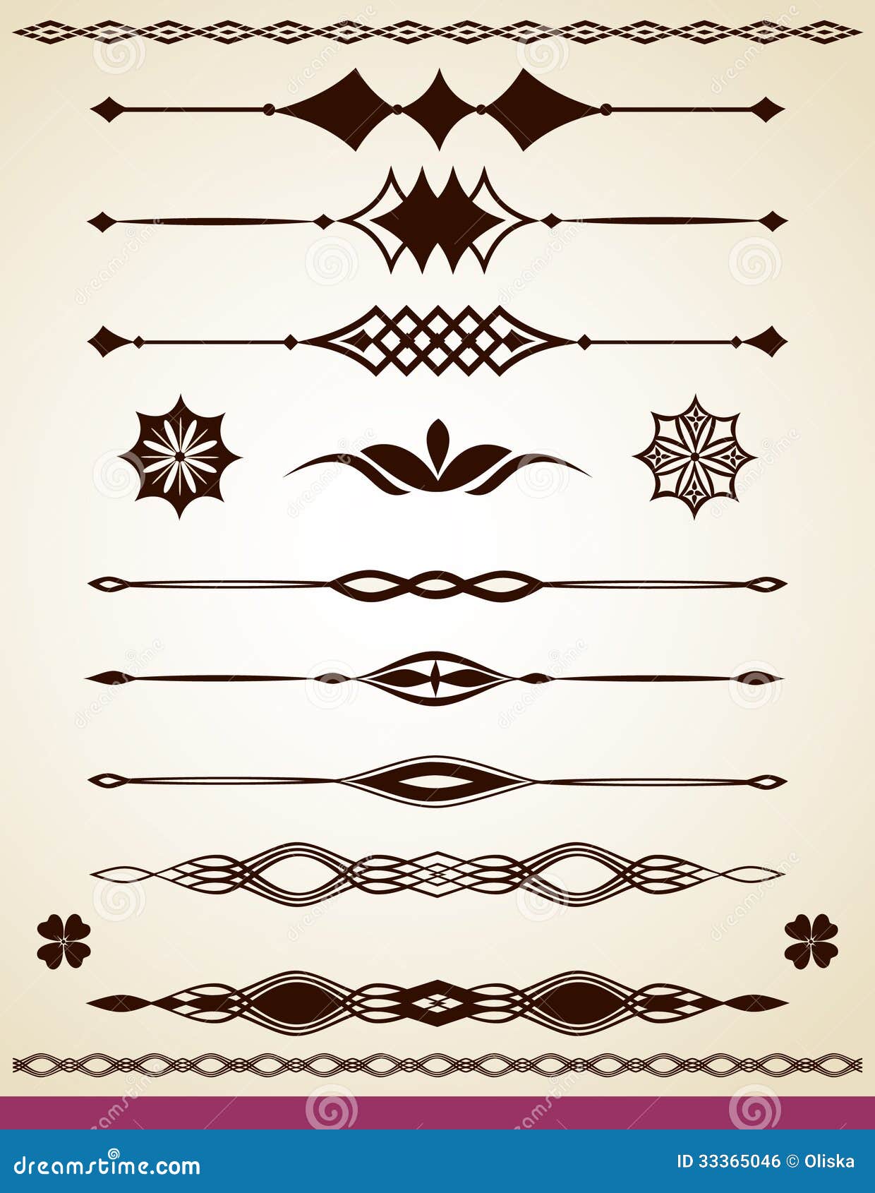 Paragraph Dividers Or Underline Border Design Elements Vector ...