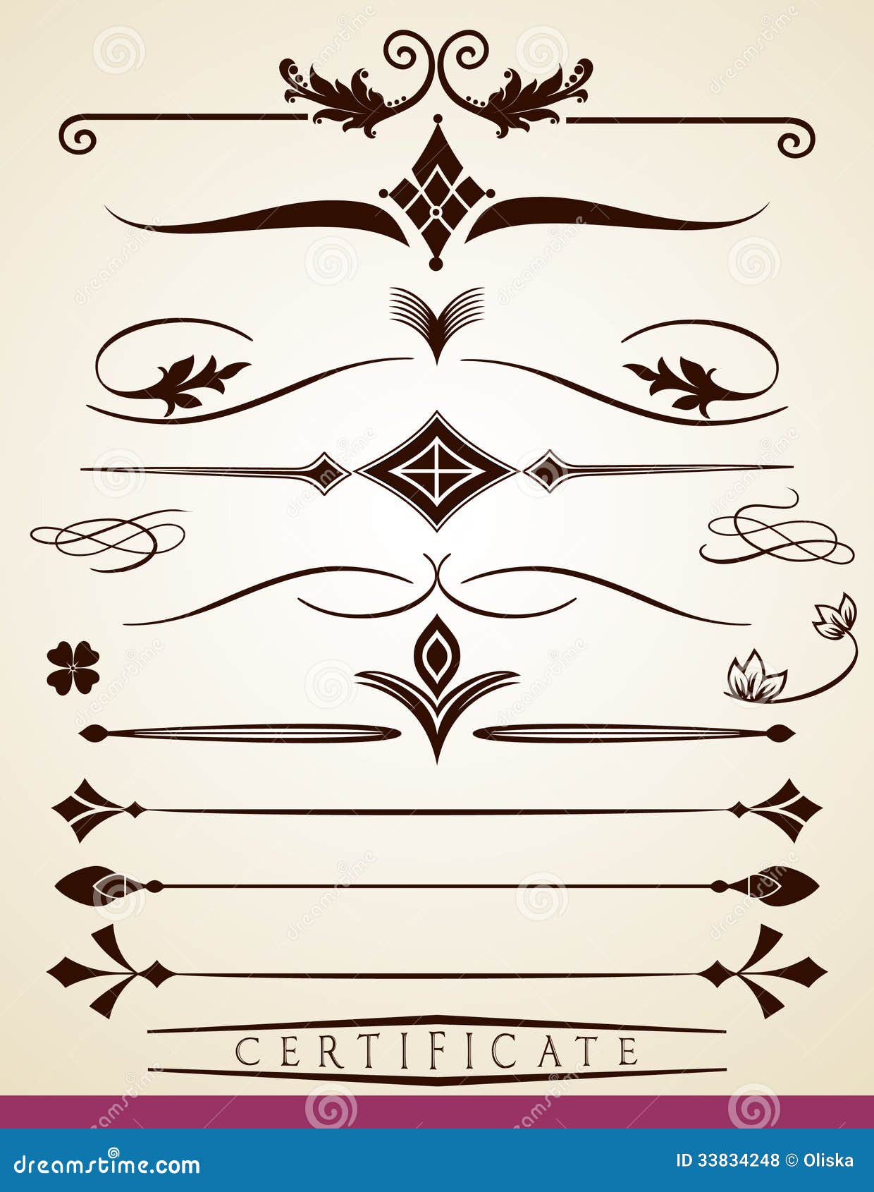 Paragraph Dividers Or Underline Border Design Elements Vector ...