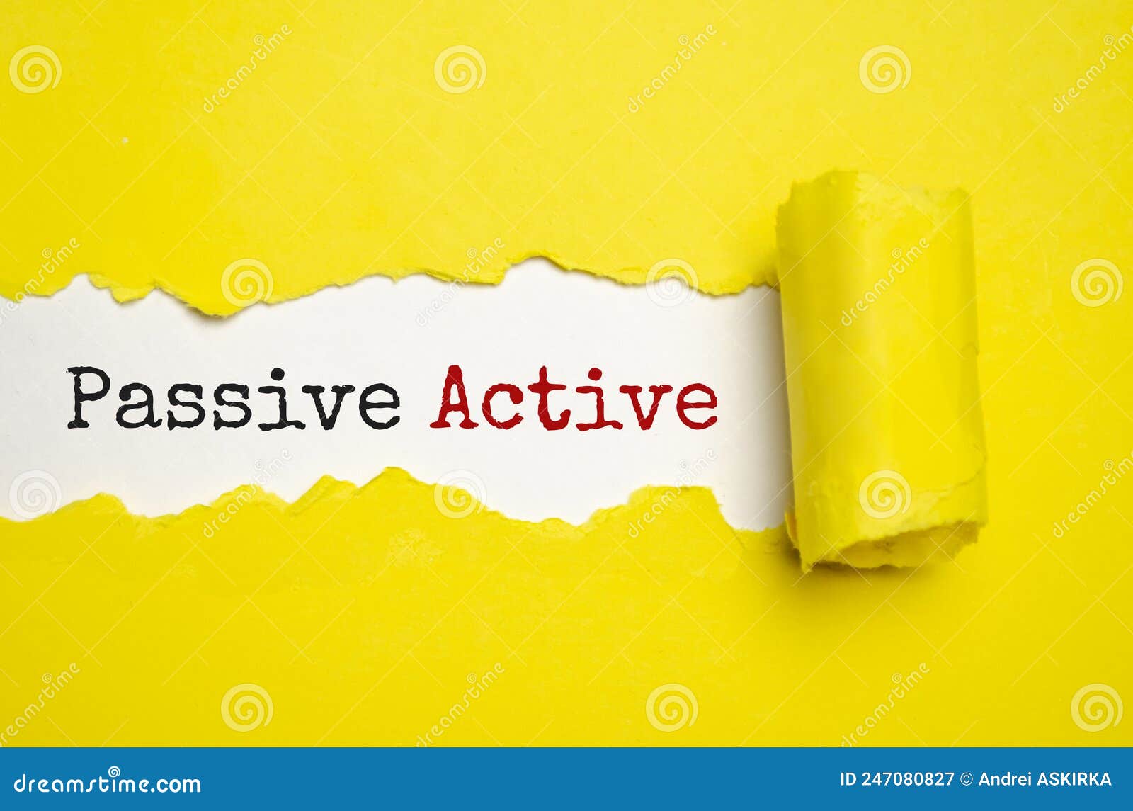 Passive And Active. Text From Letters Of The Wooden Alphabet Stock ...