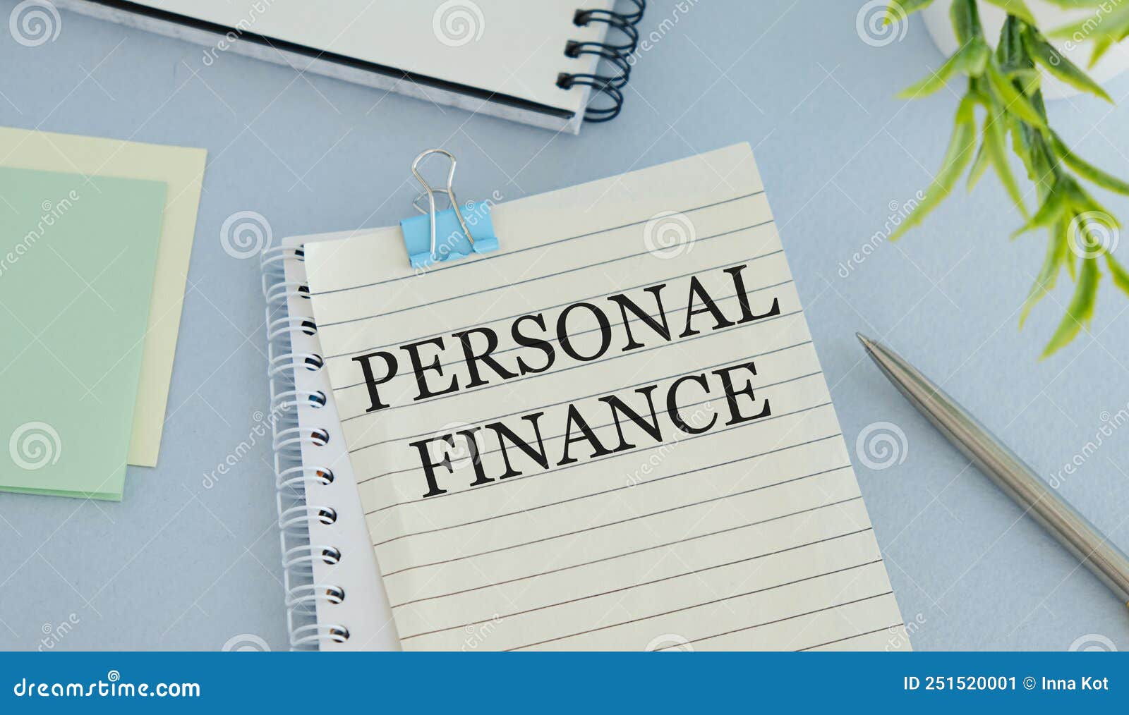 Text PERSONAL FINANCE on Office Desk Table with Keyboard, Notepad and ...