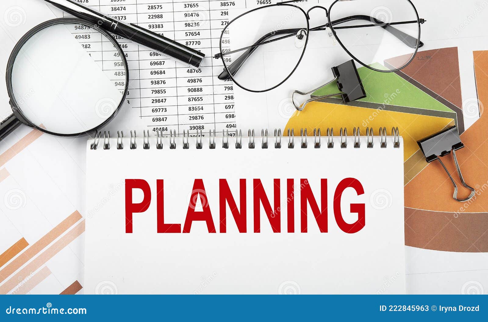 Text PLANNING on White Paper Notebook on the Diagram. Business Concept ...