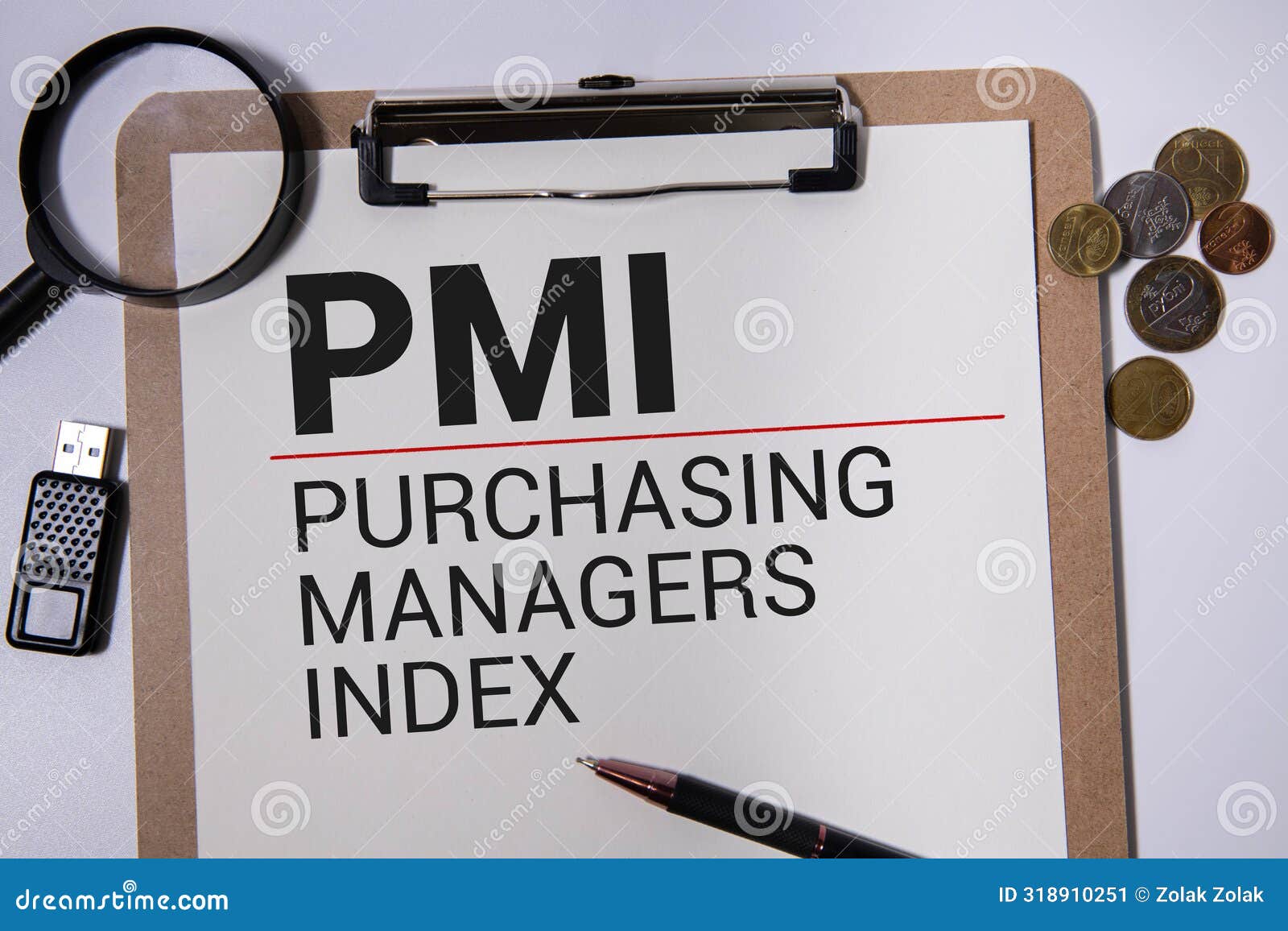 Text PMI on Wood Cube Lay on Chart Candle Document Paper , Economic ...