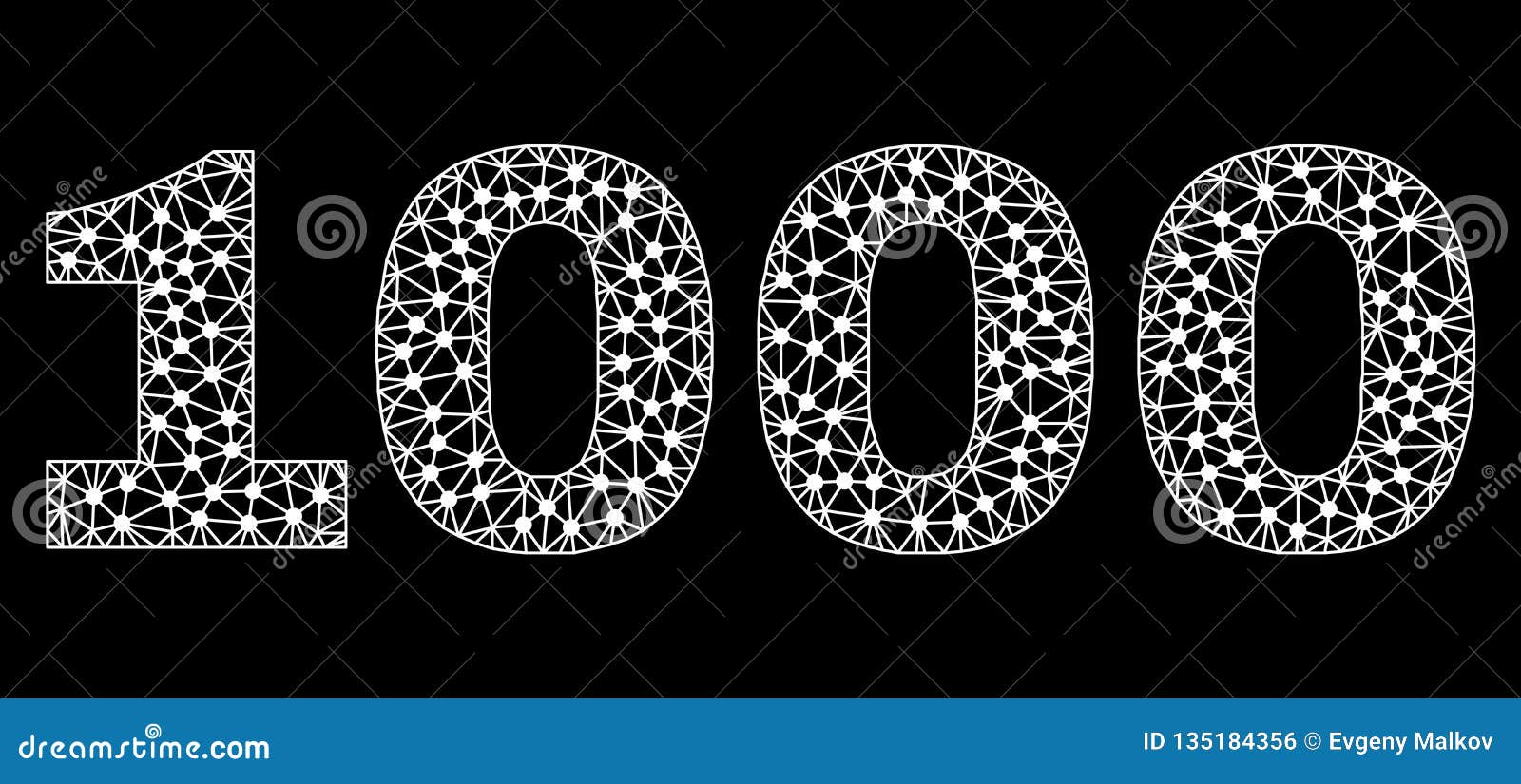 1000 Text in Polygonal Mesh Style Stock Vector - Illustration of grid ...